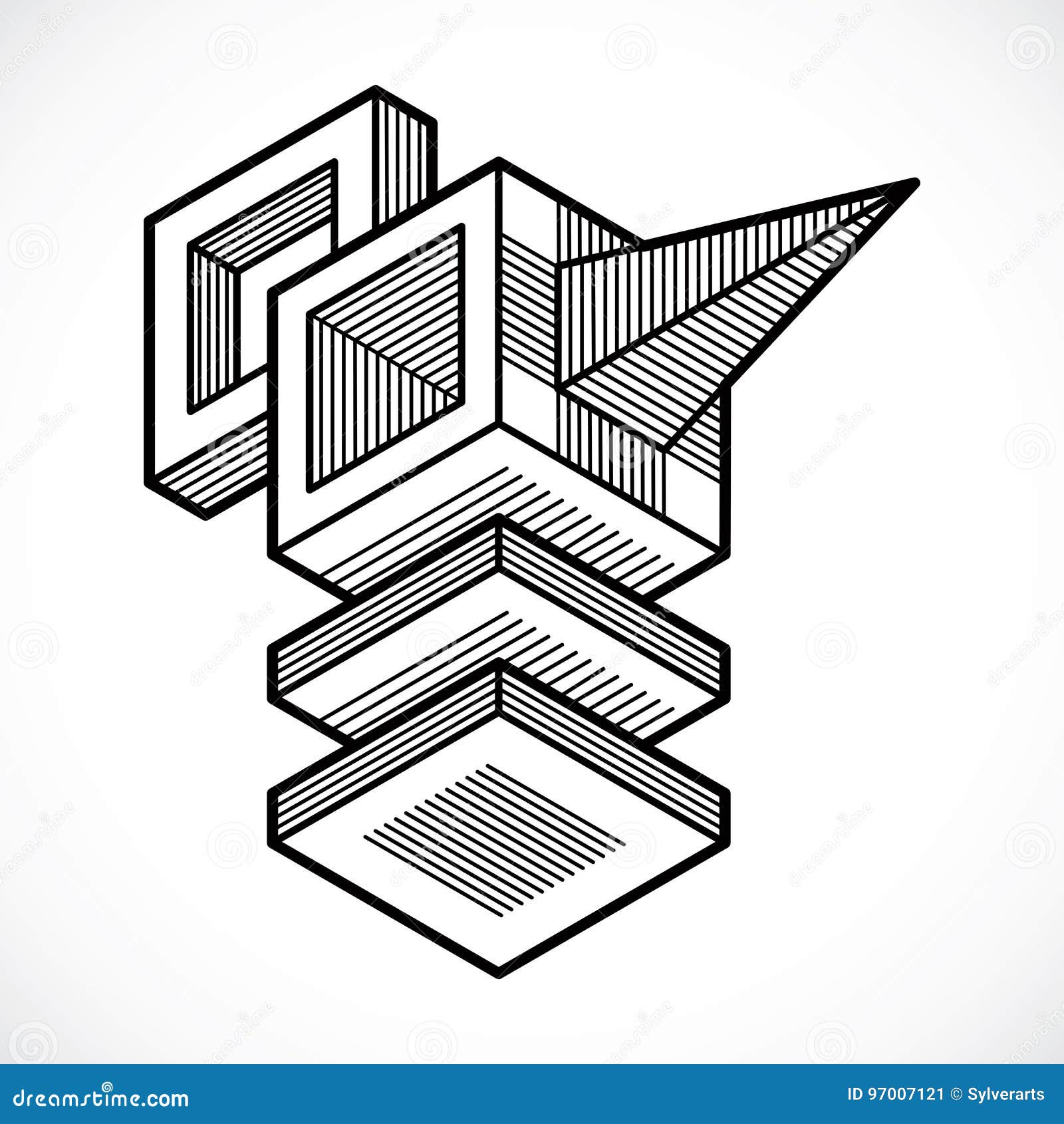 Engineering Abstract Shape, Vector Polygonal Figure. Stock Vector ...