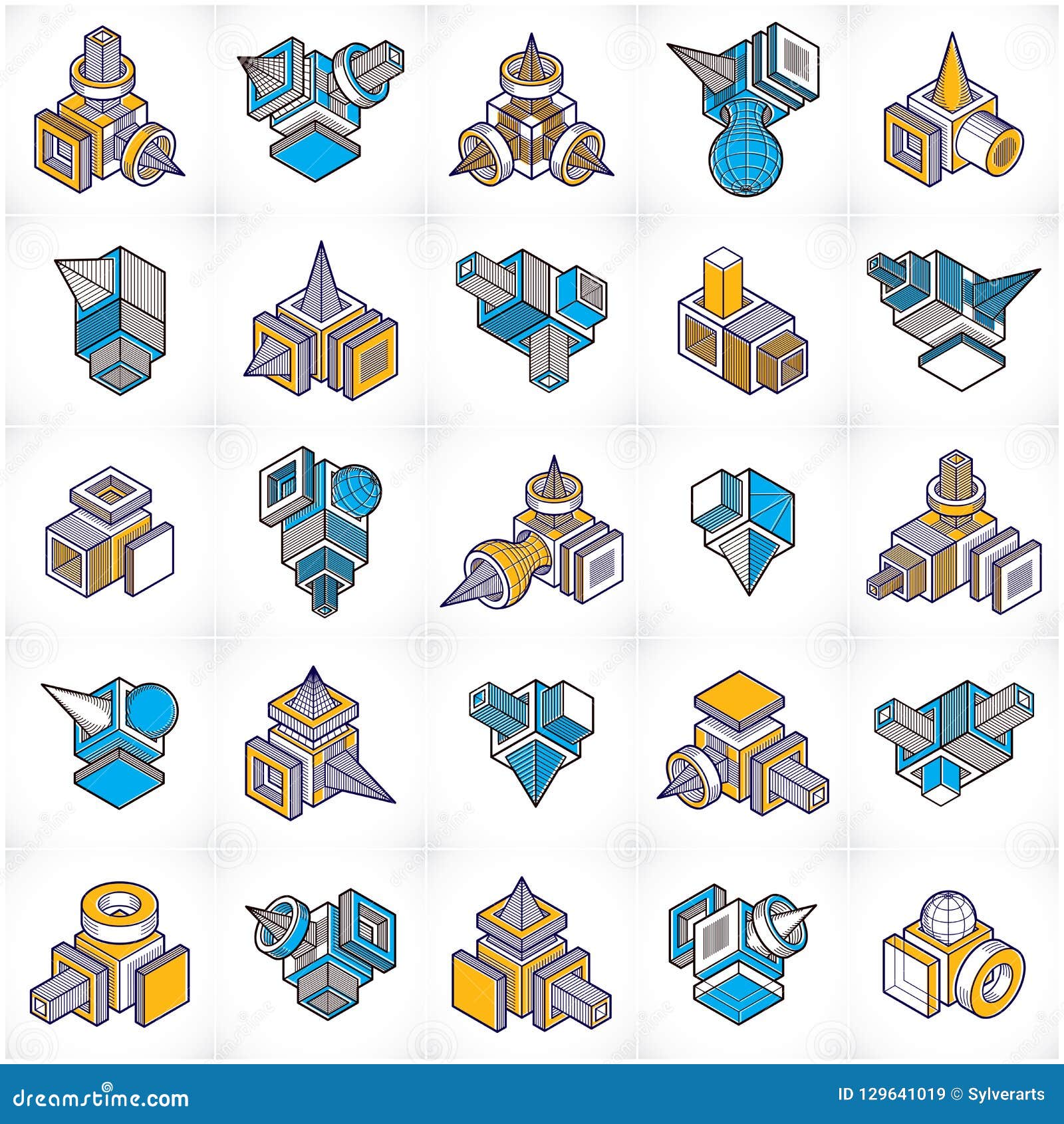 Engineering Abstract Shape, Vectors Set. Stock Vector - Illustration of ...