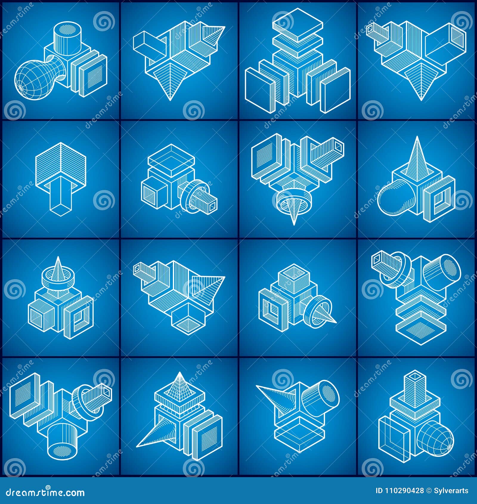 Engineering Abstract Shape, Vectors Set. Stock Vector - Illustration of ...