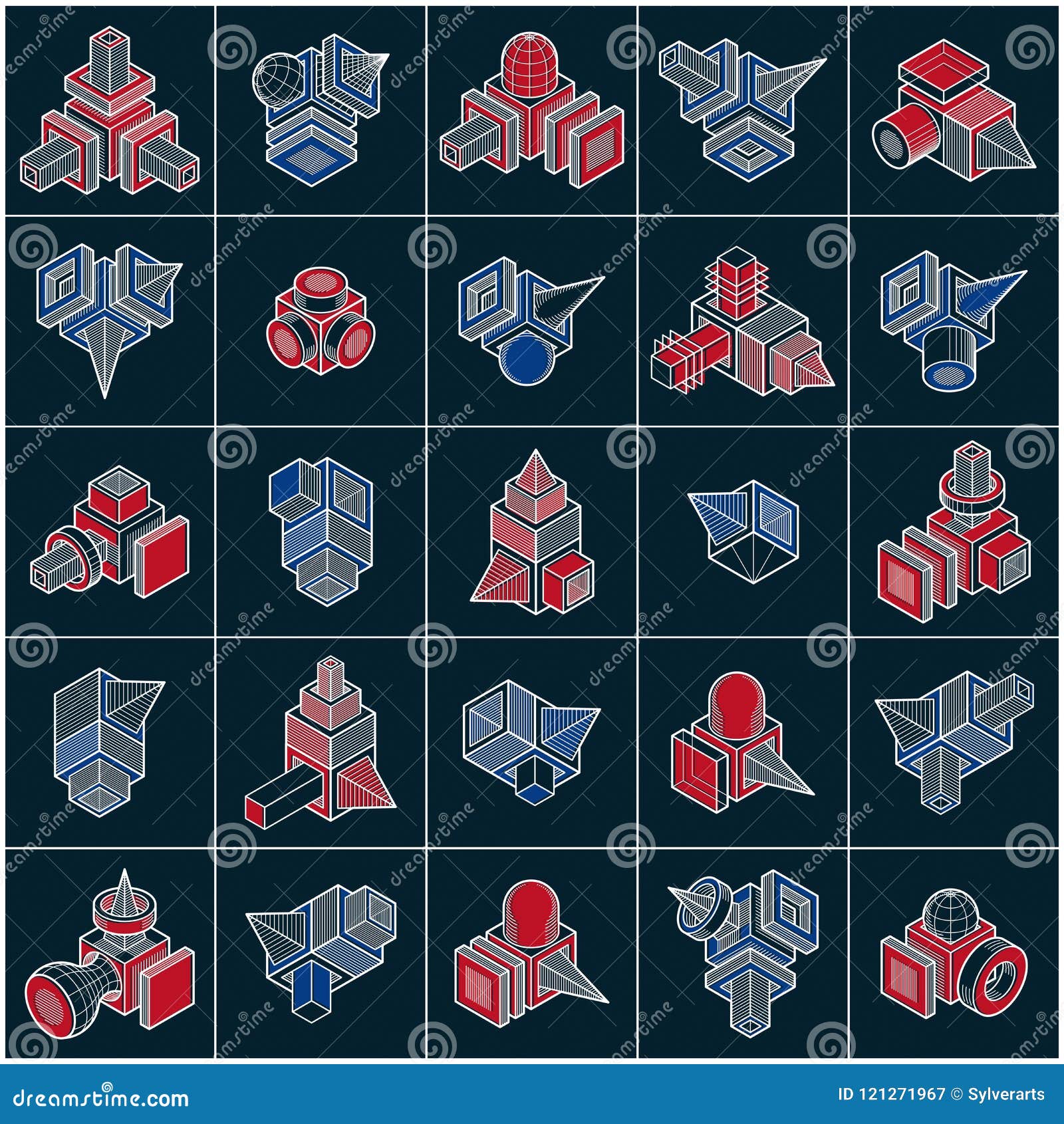 Engineering Abstract Shape, Vectors Set. Stock Vector - Illustration of ...