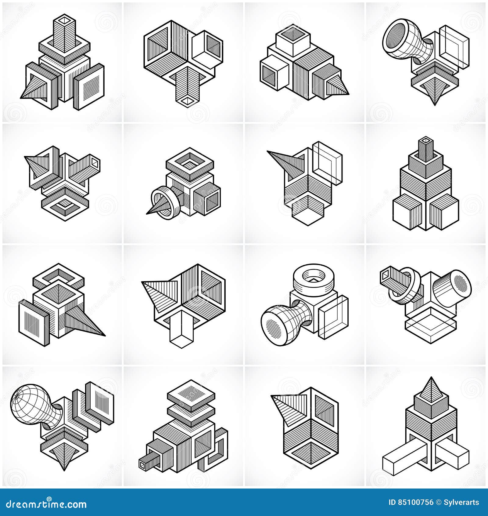 Engineering Abstract Shape, Vectors Set. Stock Vector - Illustration of ...