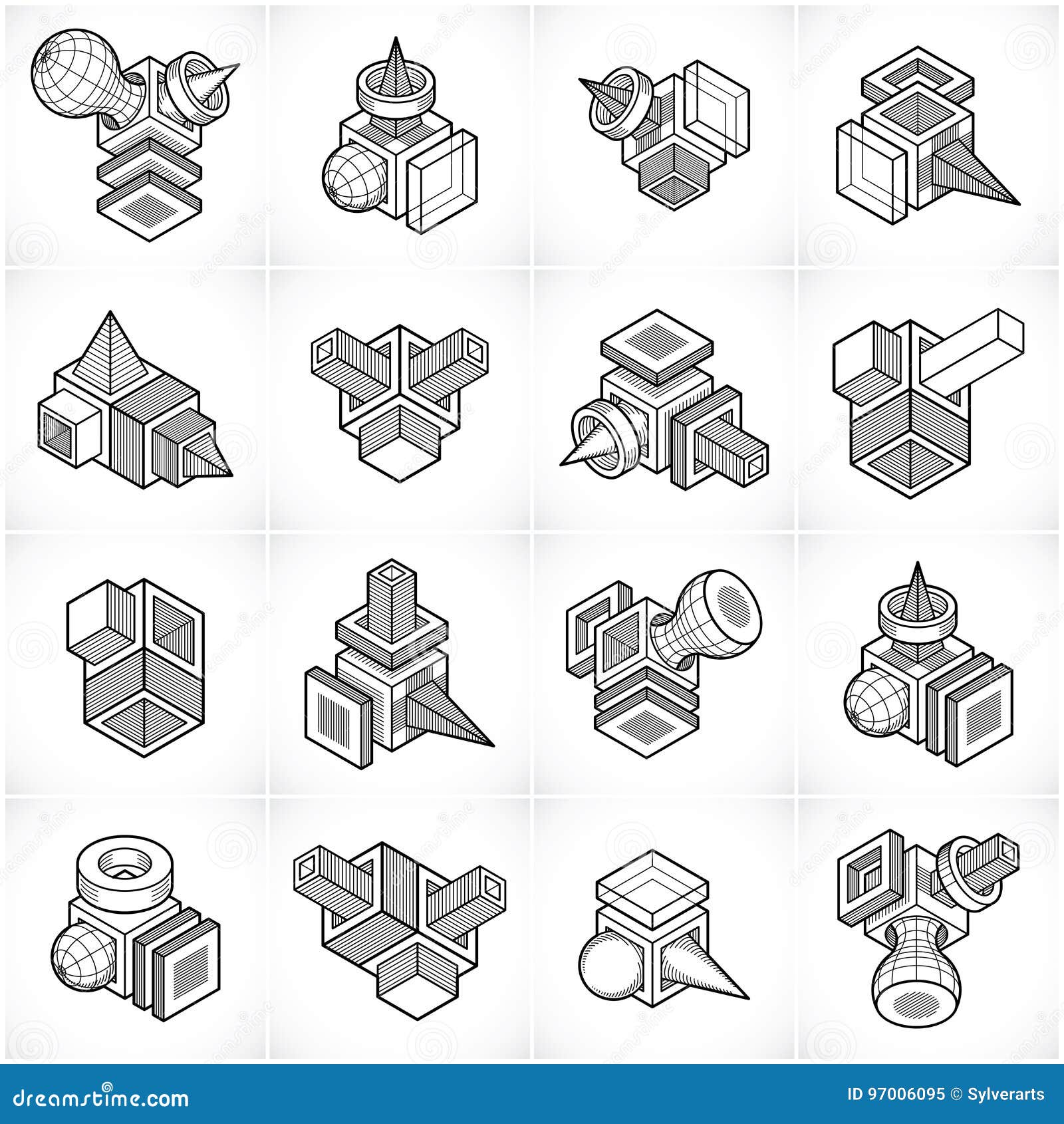 Engineering Abstract Shape, Vectors Set. Stock Vector - Illustration of ...