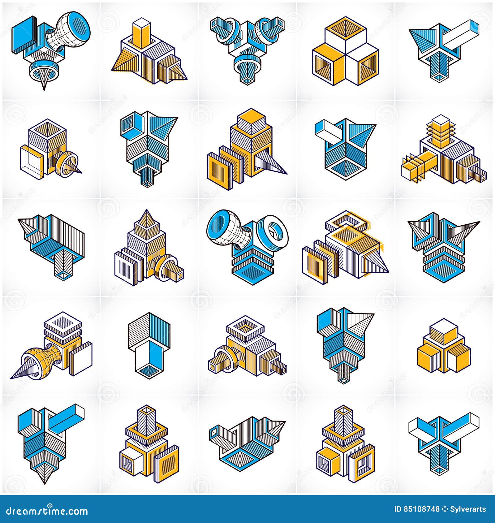 Engineering Abstract Shape, Vectors Set. Stock Vector - Illustration of ...