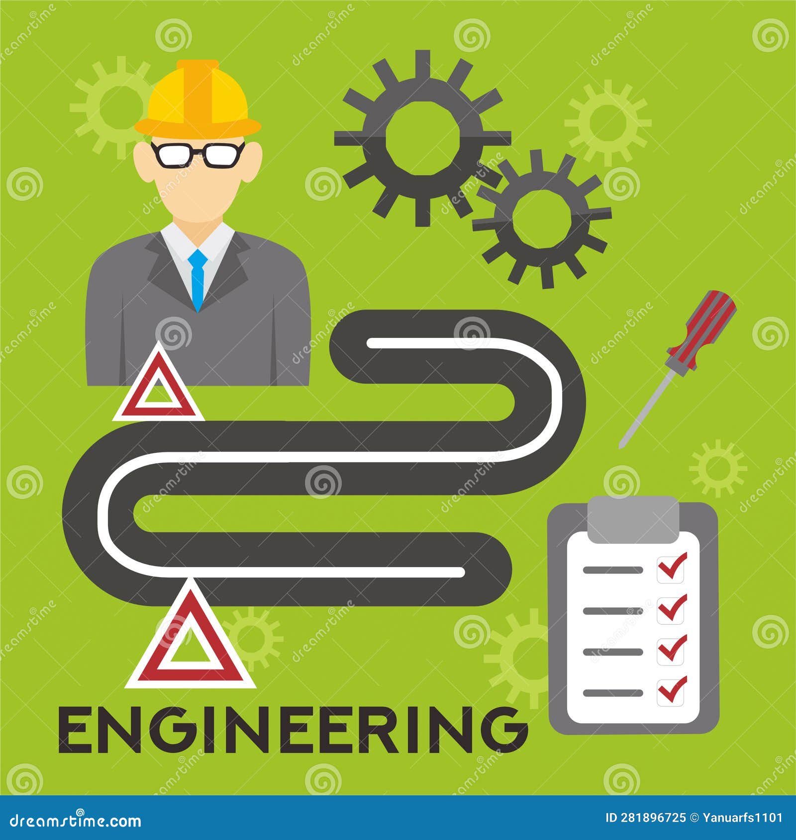 Engineering Activity Illustration Template Stock Vector - Illustration ...