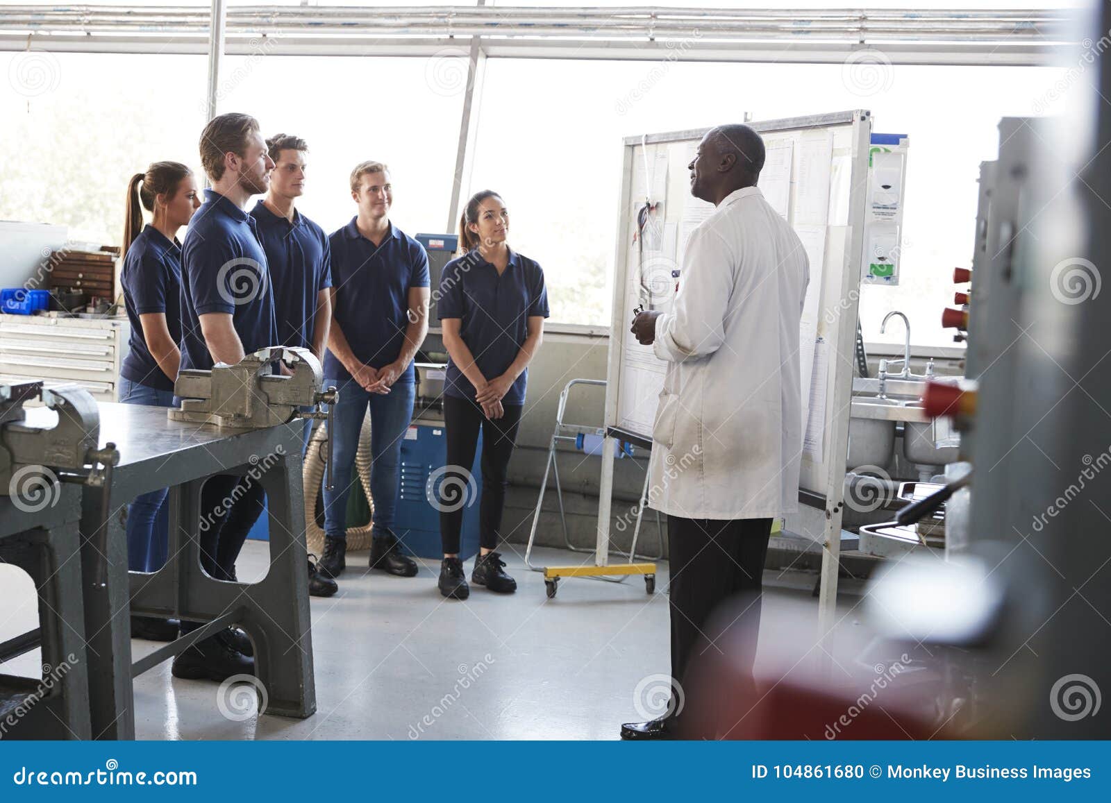 Engineering Apprentices Standing at a Training Presentation Stock Photo ...