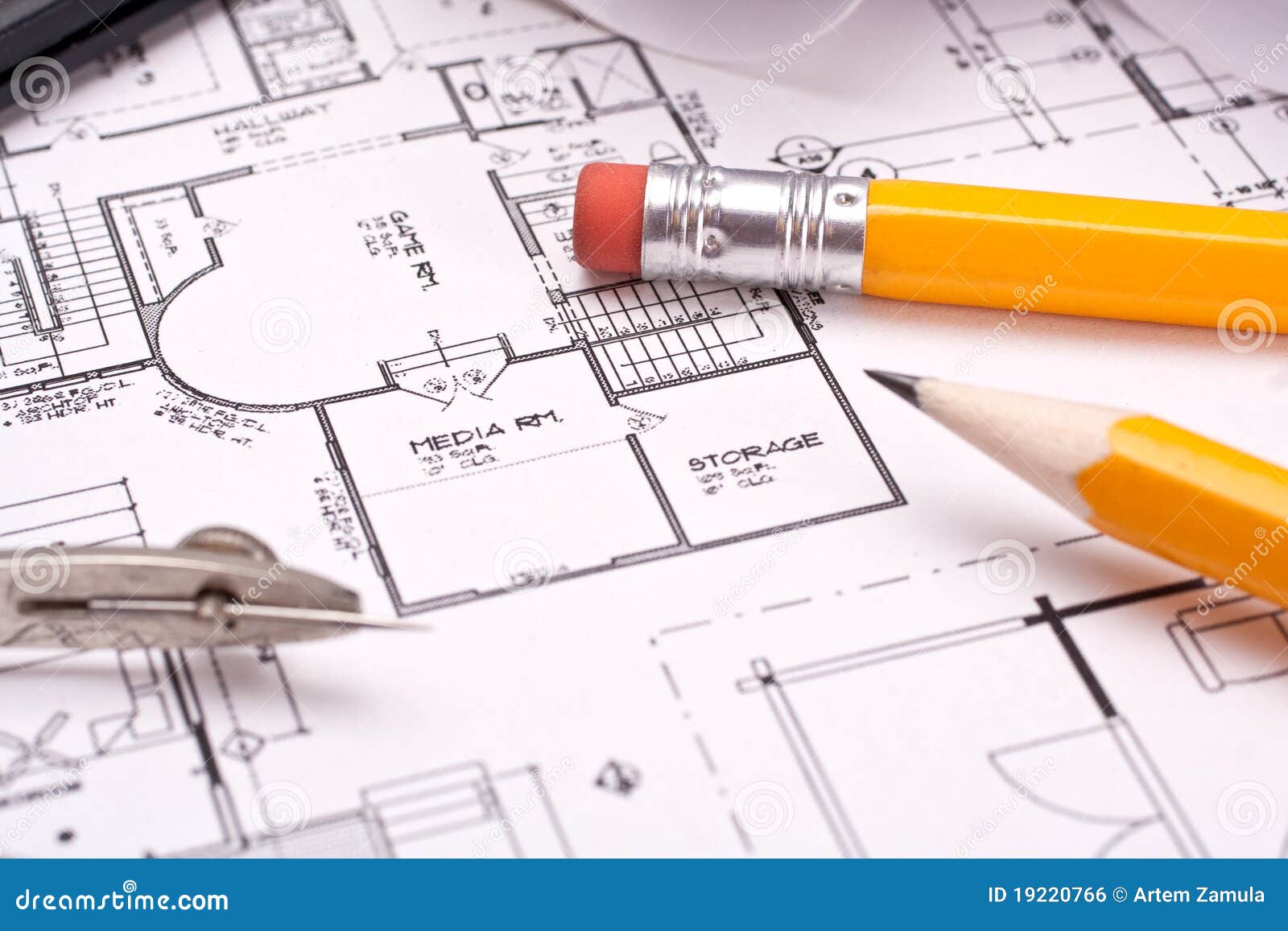 Engineering and Architecture Drawings Stock Photo - Image of designer ...