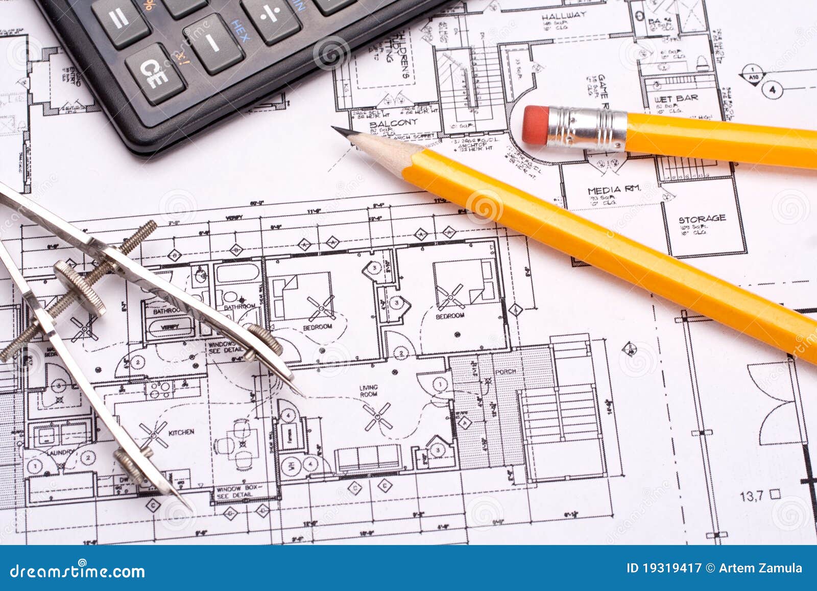Engineering and Architecture Drawings Stock Image - Image of document ...