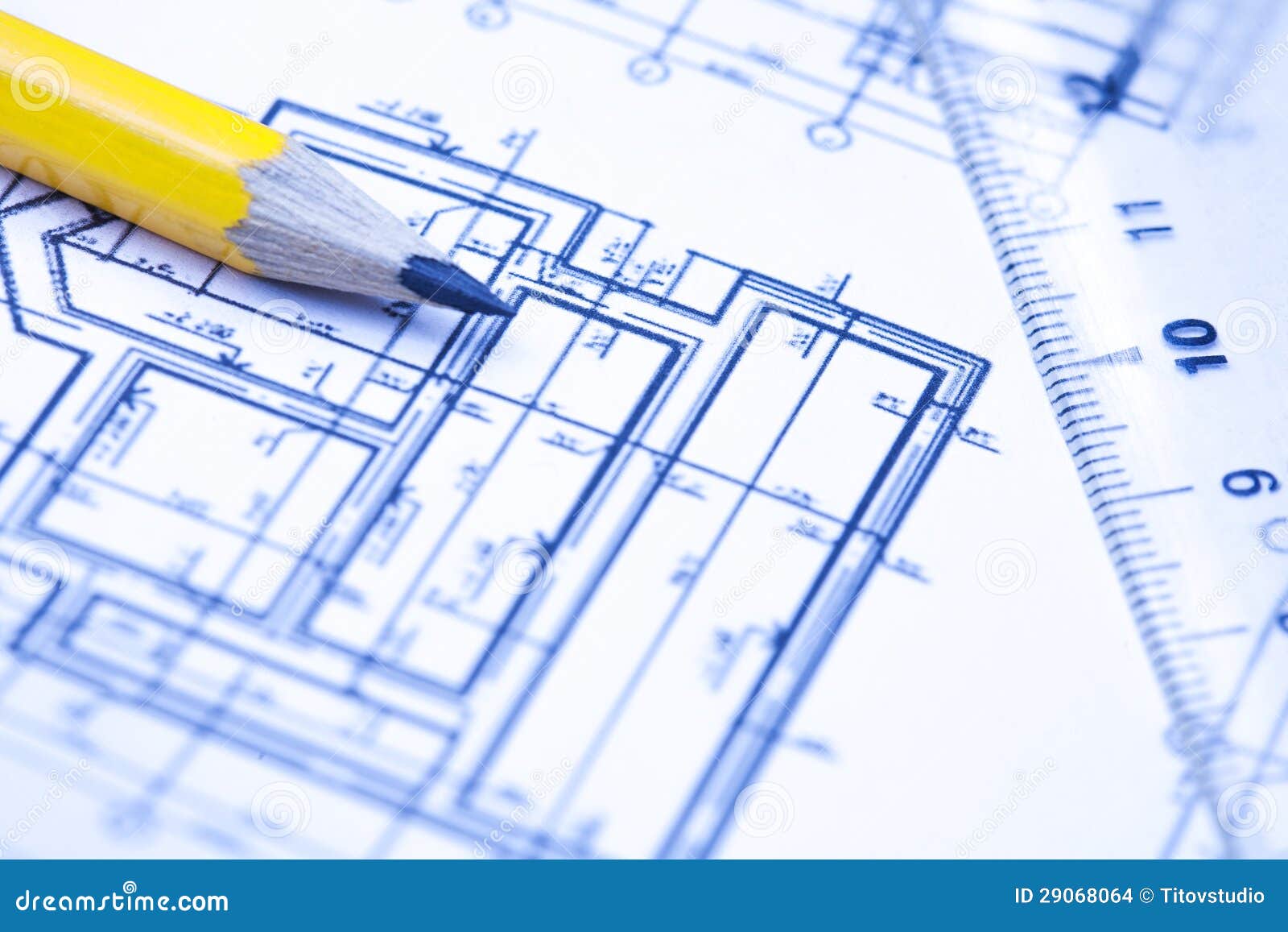 Engineering and Architecture Drawings Stock Photo - Image of ...