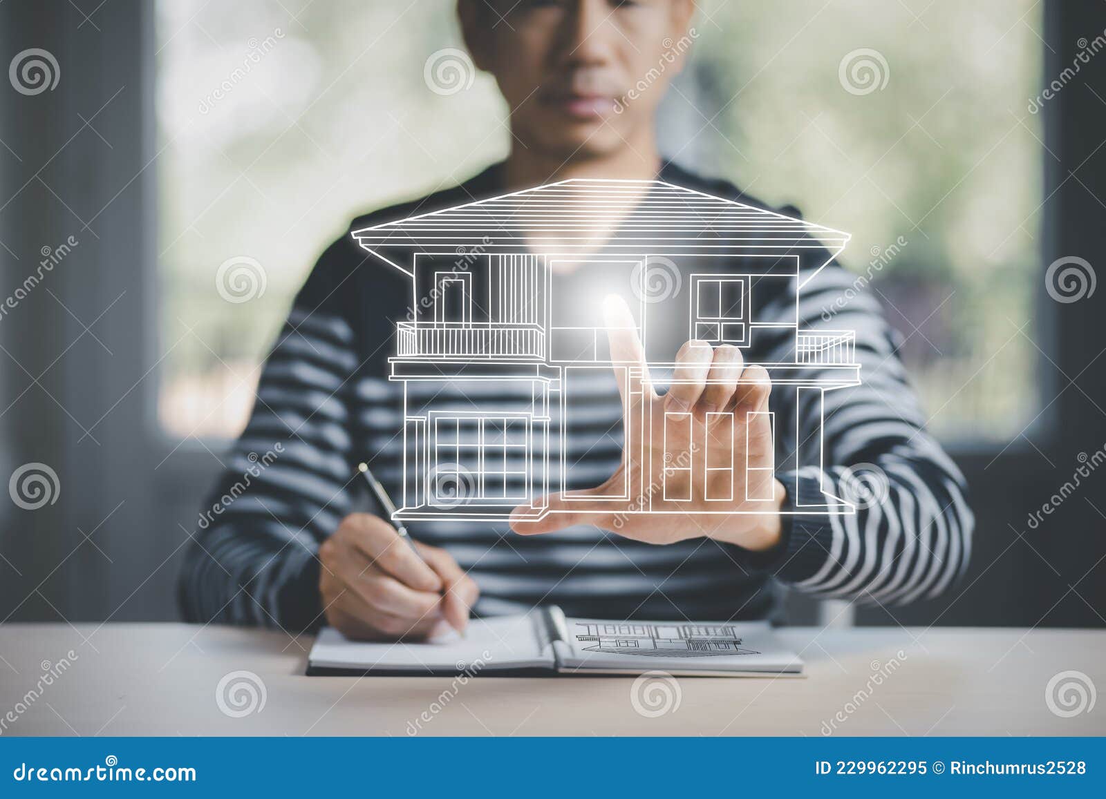 Engineering and Architecture Drawings Concept, Engineer Man Writing of ...