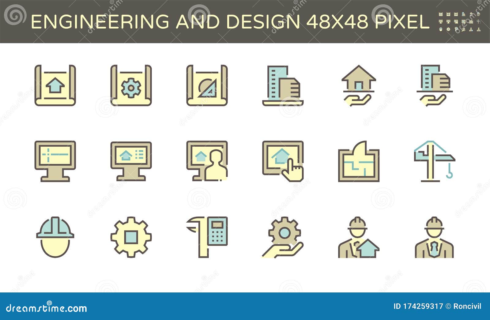 Engineering and Architecture Icon Stock Vector - Illustration of ...