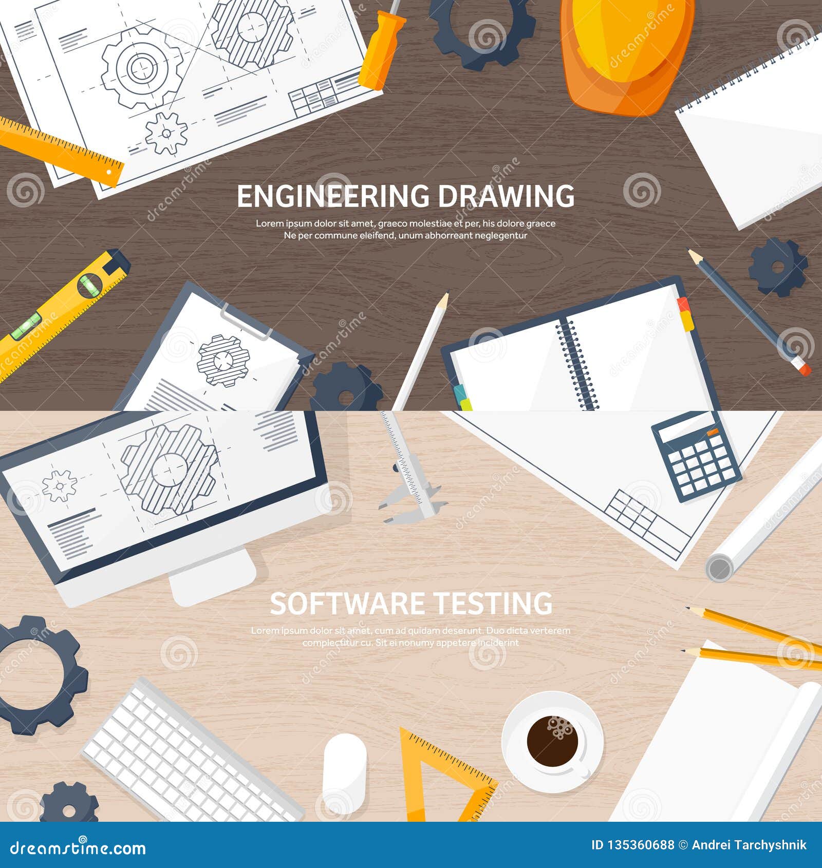 Engineering and Architecture Vector Illustration. Drawing and ...