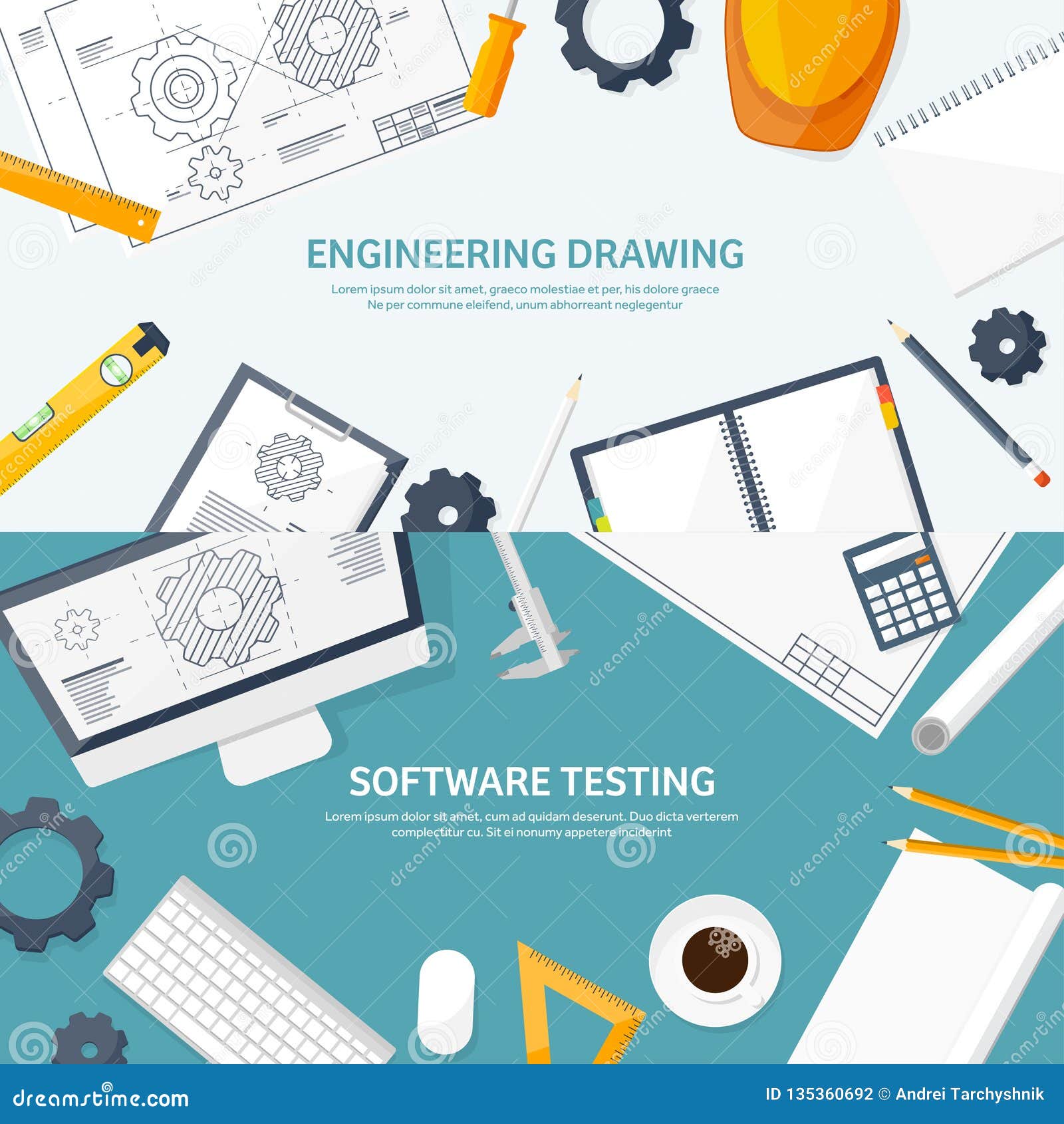 Engineering and Architecture Vector Illustration. Drawing and ...