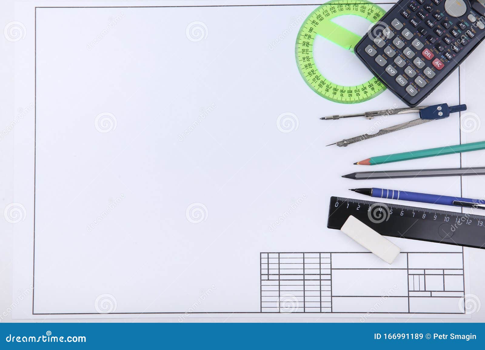 Engineering Background with Drafting Accessories Stock Image - Image of ...