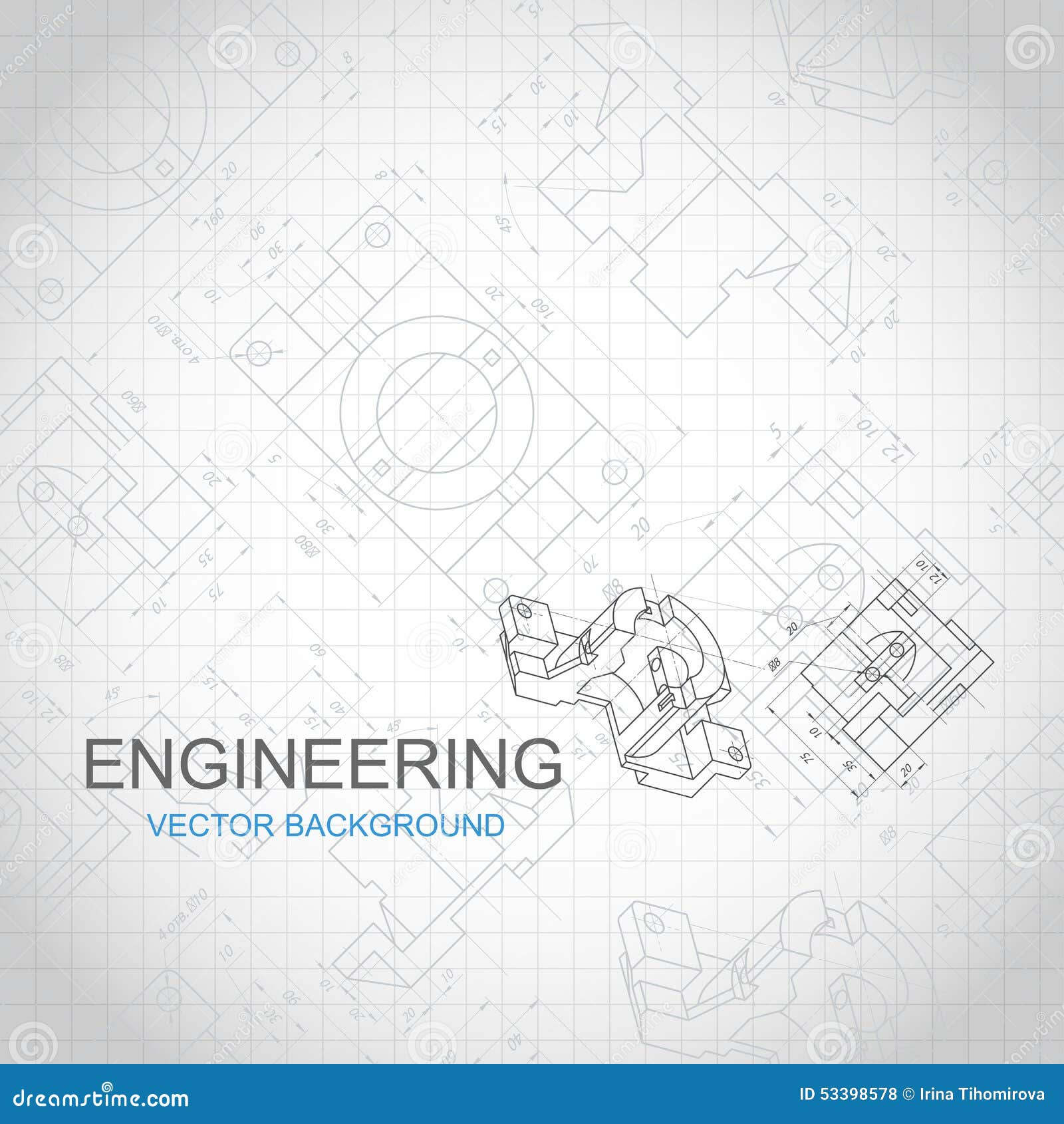Engineering Background With Technical Drawing. Vector Illustration ...