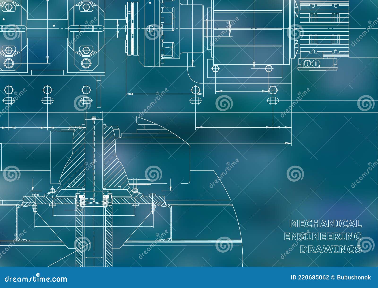Engineering Backgrounds. Mechanical Engineering Drawing Stock Vector ...