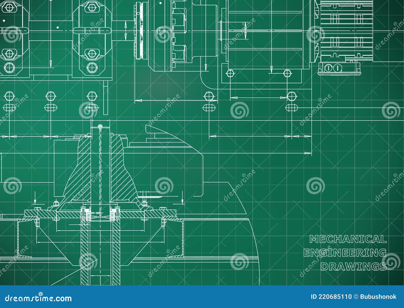 Engineering Backgrounds. Mechanical Engineering Drawing Stock Vector ...