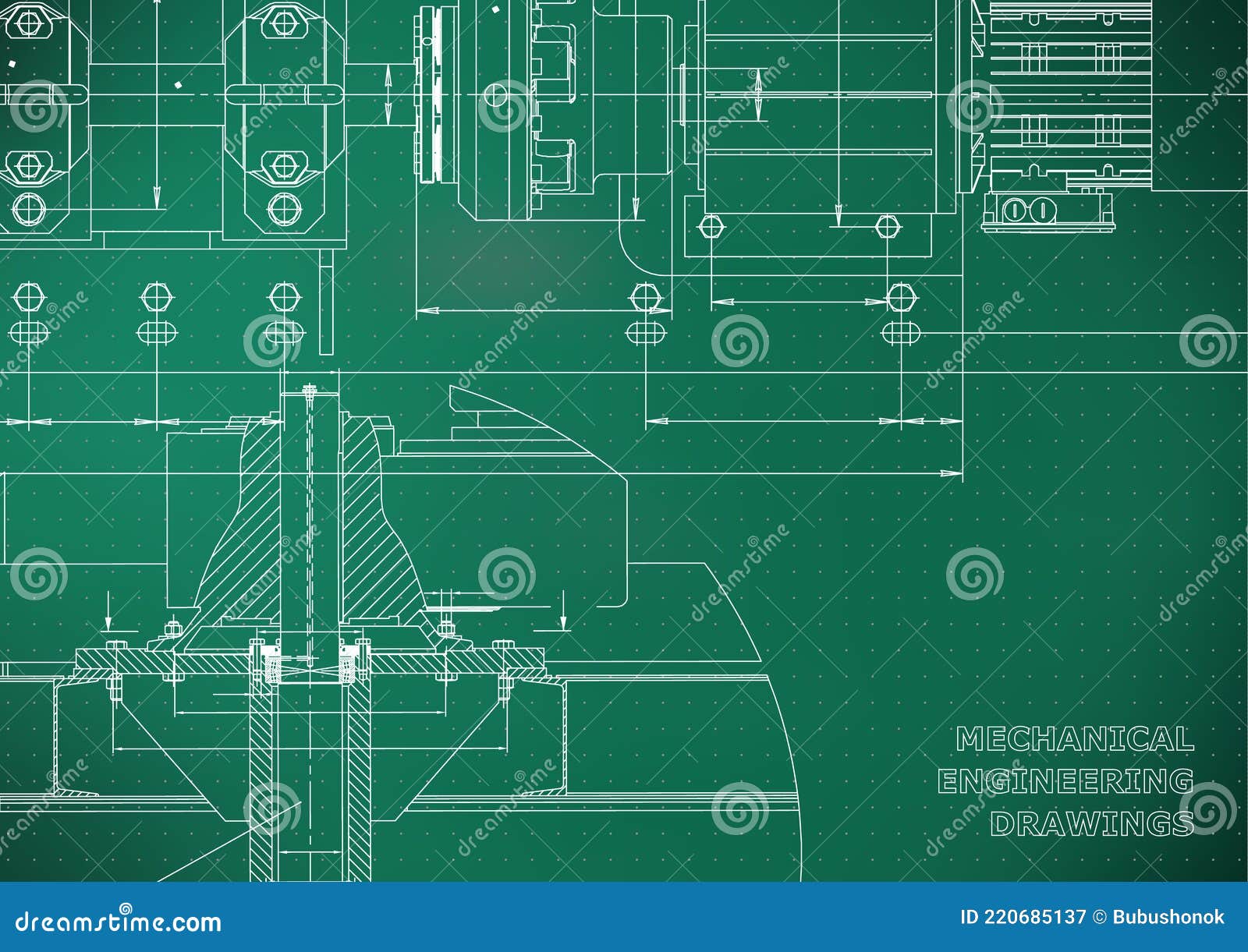 Engineering Backgrounds. Mechanical Engineering Drawing Stock Vector ...