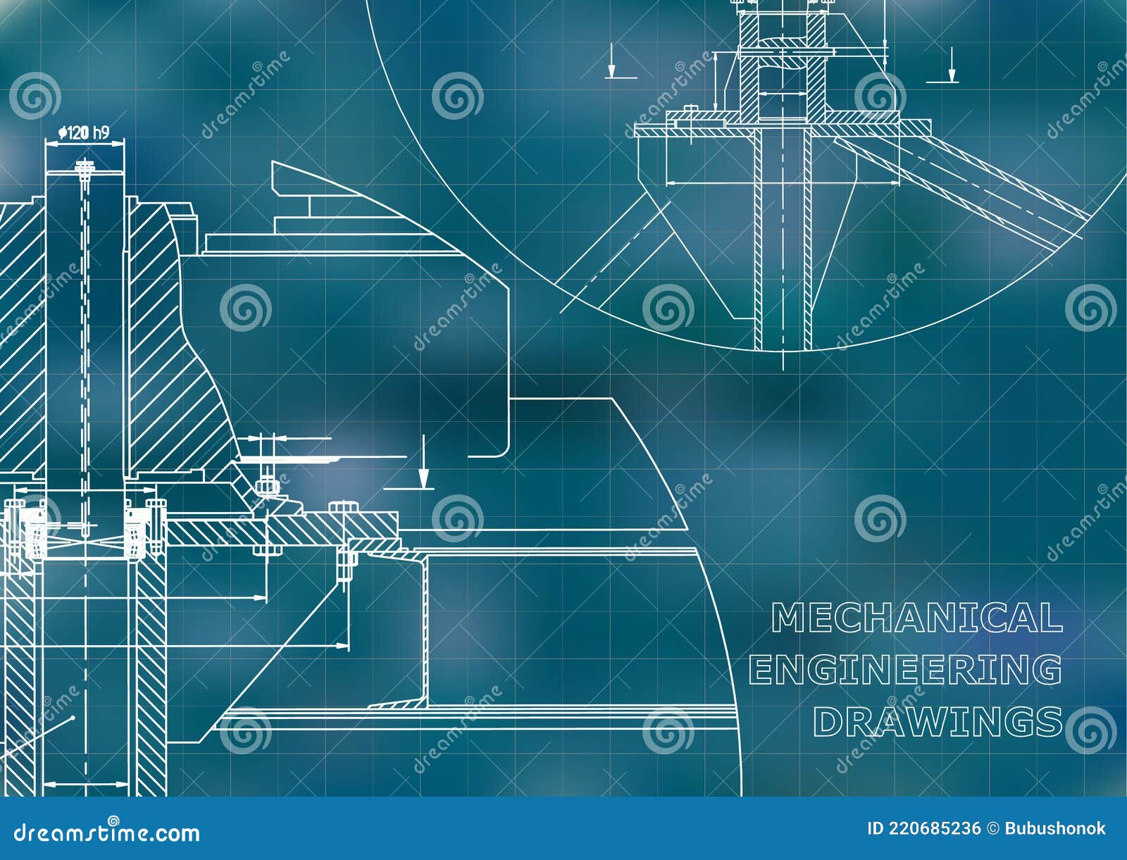 Engineering Backgrounds. Mechanical Engineering Drawing Stock Vector ...
