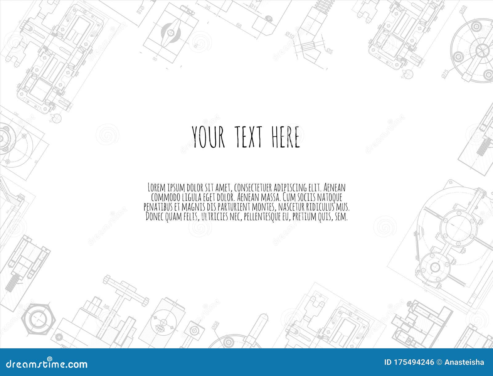 Engineering Backgrounds. Mechanical Engineering Drawings. Cover. Banner ...