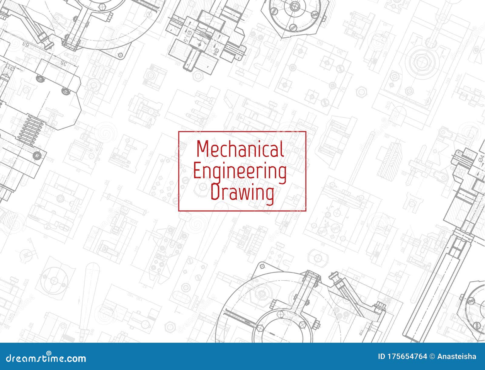 Engineering Backgrounds. Mechanical Engineering Drawings. Cover. Banner ...