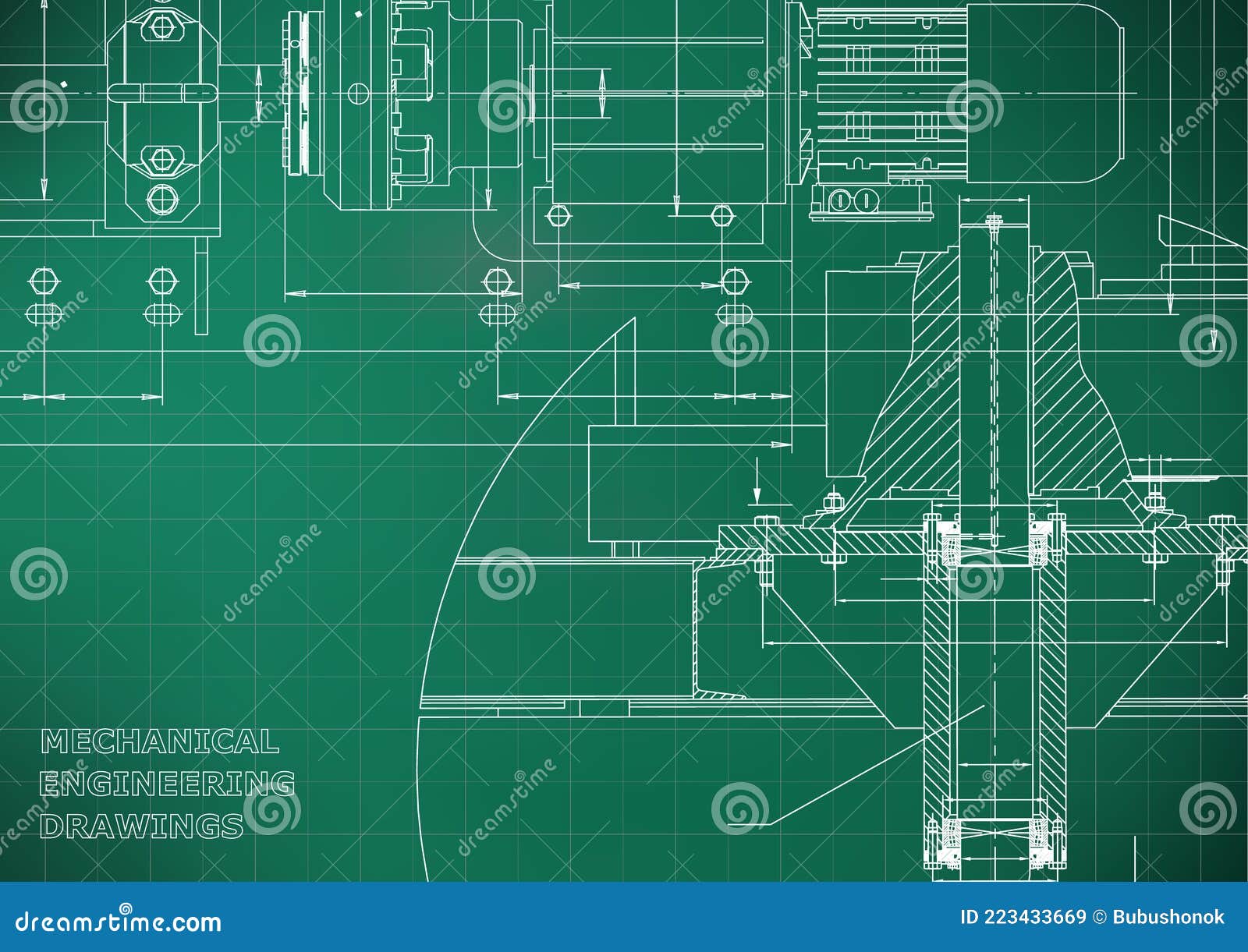 Engineering Backgrounds. Mechanical Engineering Drawings Stock Vector ...