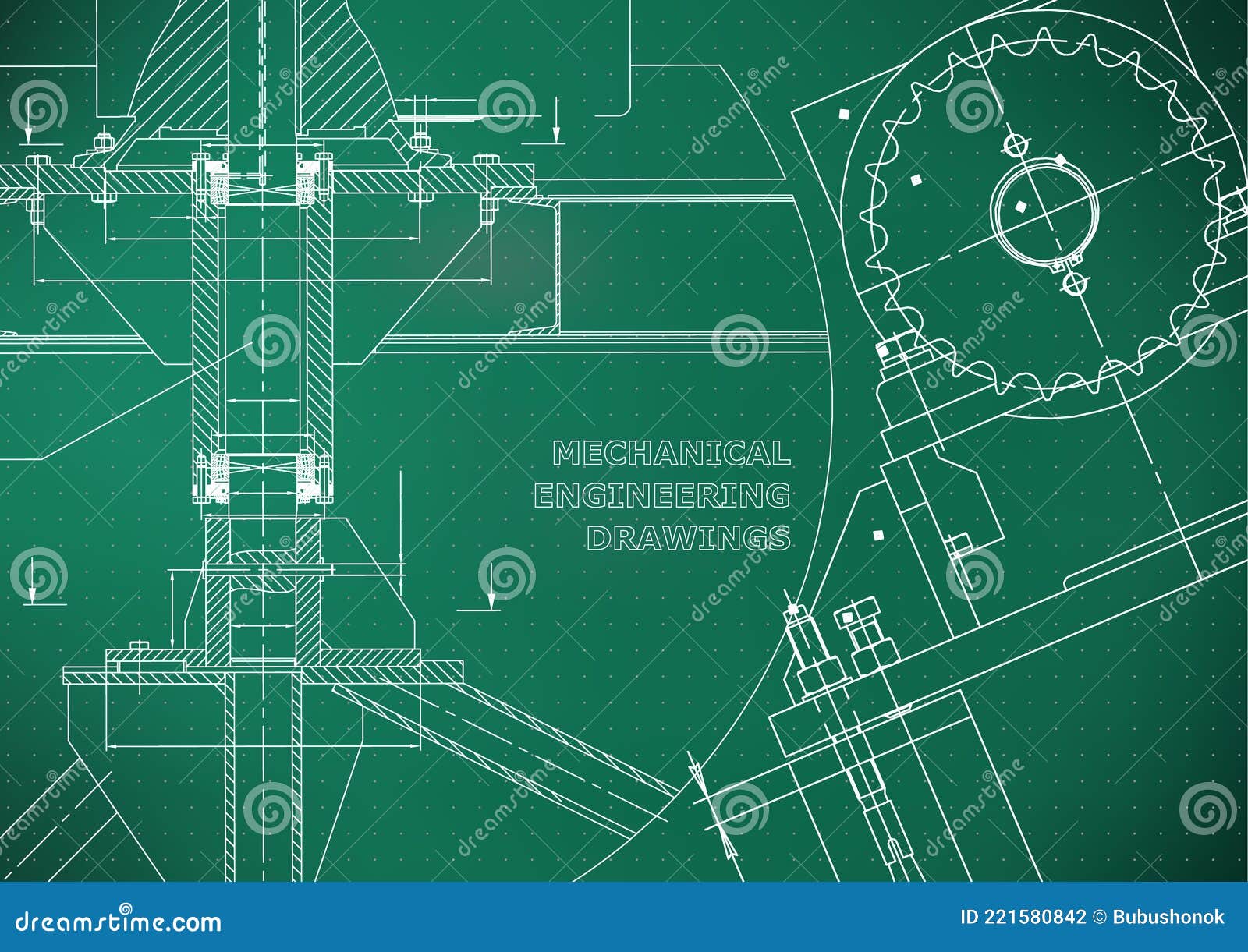Mechanical Engineering Drawings. Cover. Banner. Technical Design Stock ...