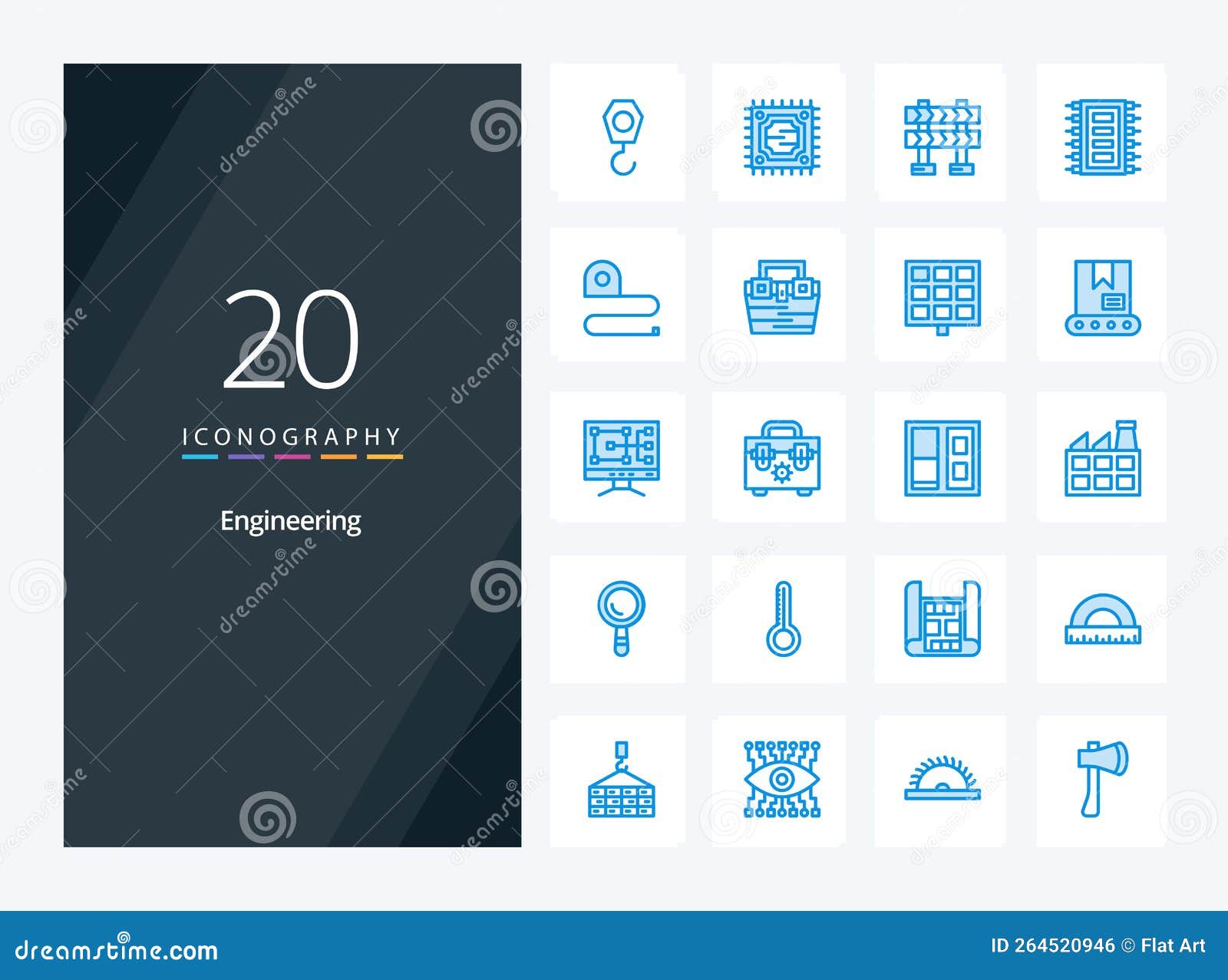 20 Engineering Blue Color Icon for Presentation Stock Vector ...