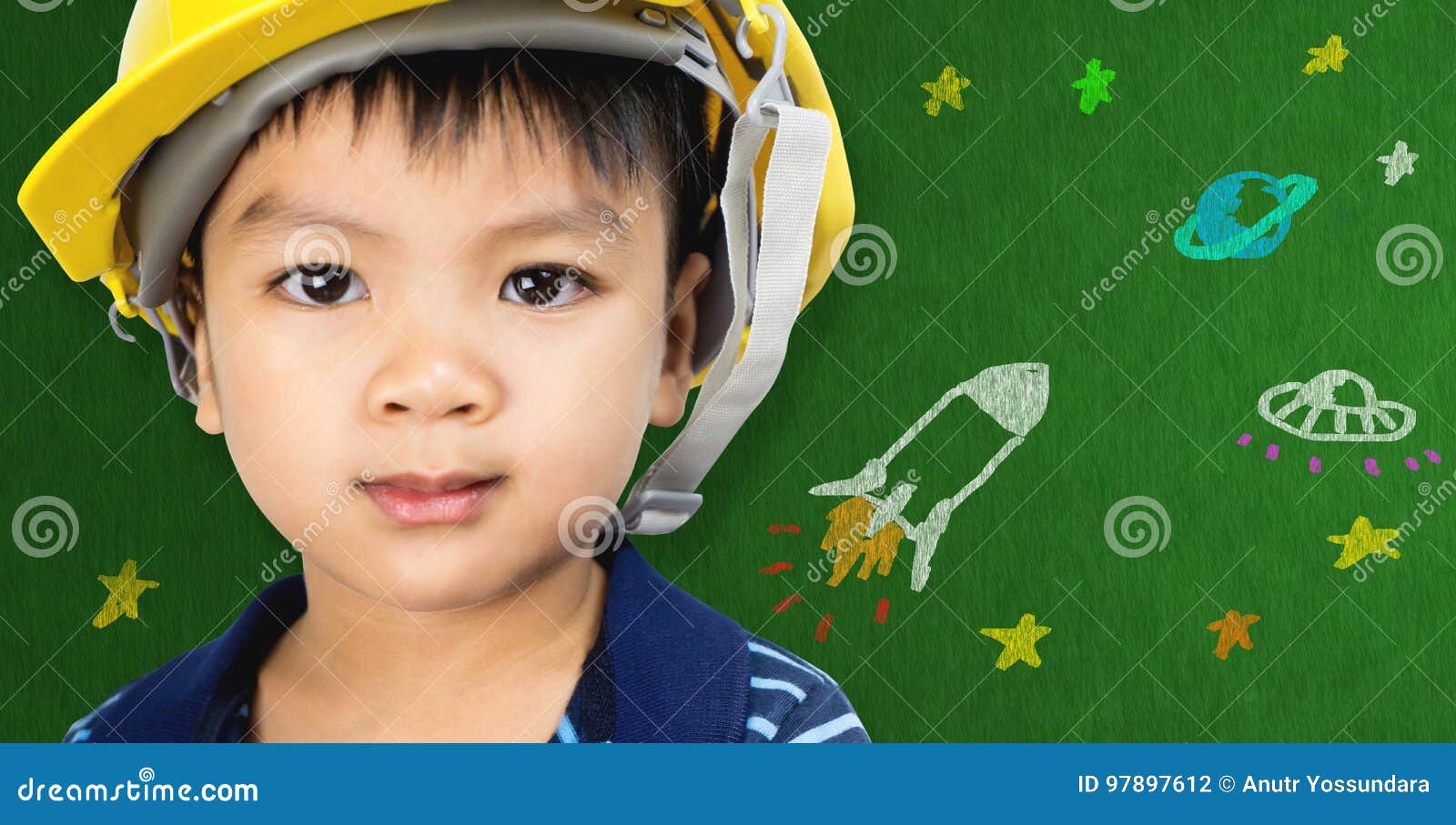 Engineering Boy With Space Science Cartoon For Futuristic Education ...
