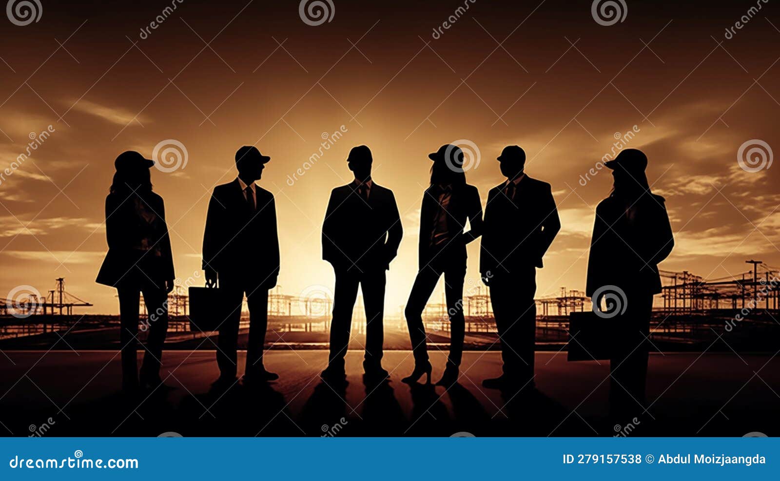 Engineering a Brighter Future, Silhouette of Team at Work Stock ...