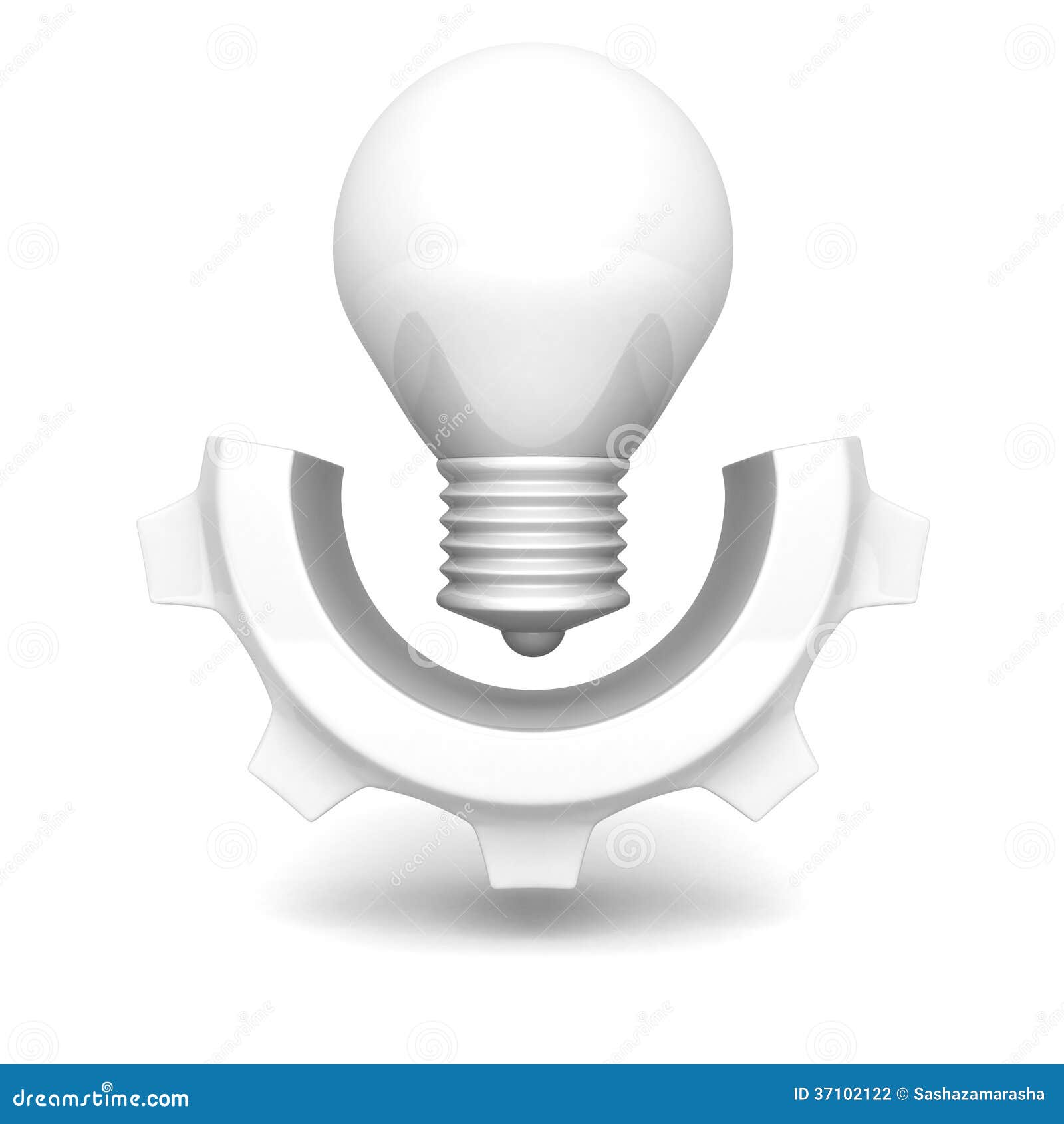 Engineering Bulb Idea Concept Gear Icon White Stock Illustration ...
