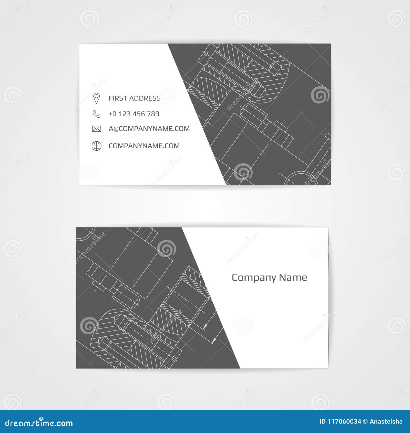 Card And Drawings Of Machine Man With Red Mechanical Parts Royalty-Free ...