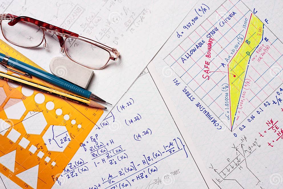 Engineering calculation stock photo. Image of equation - 16003312