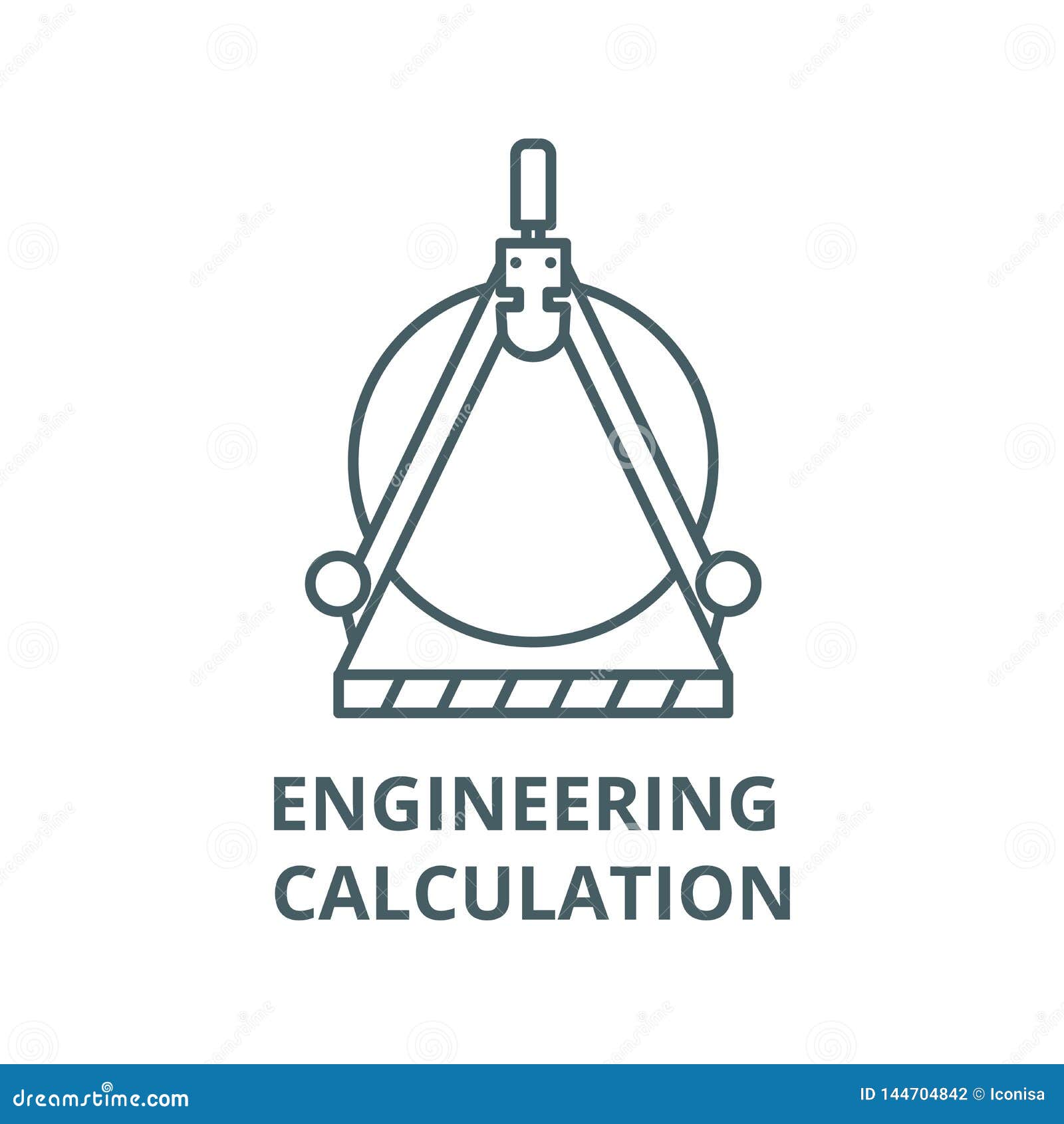 Engineering Calculation Line Icon, Vector. Engineering Calculation ...