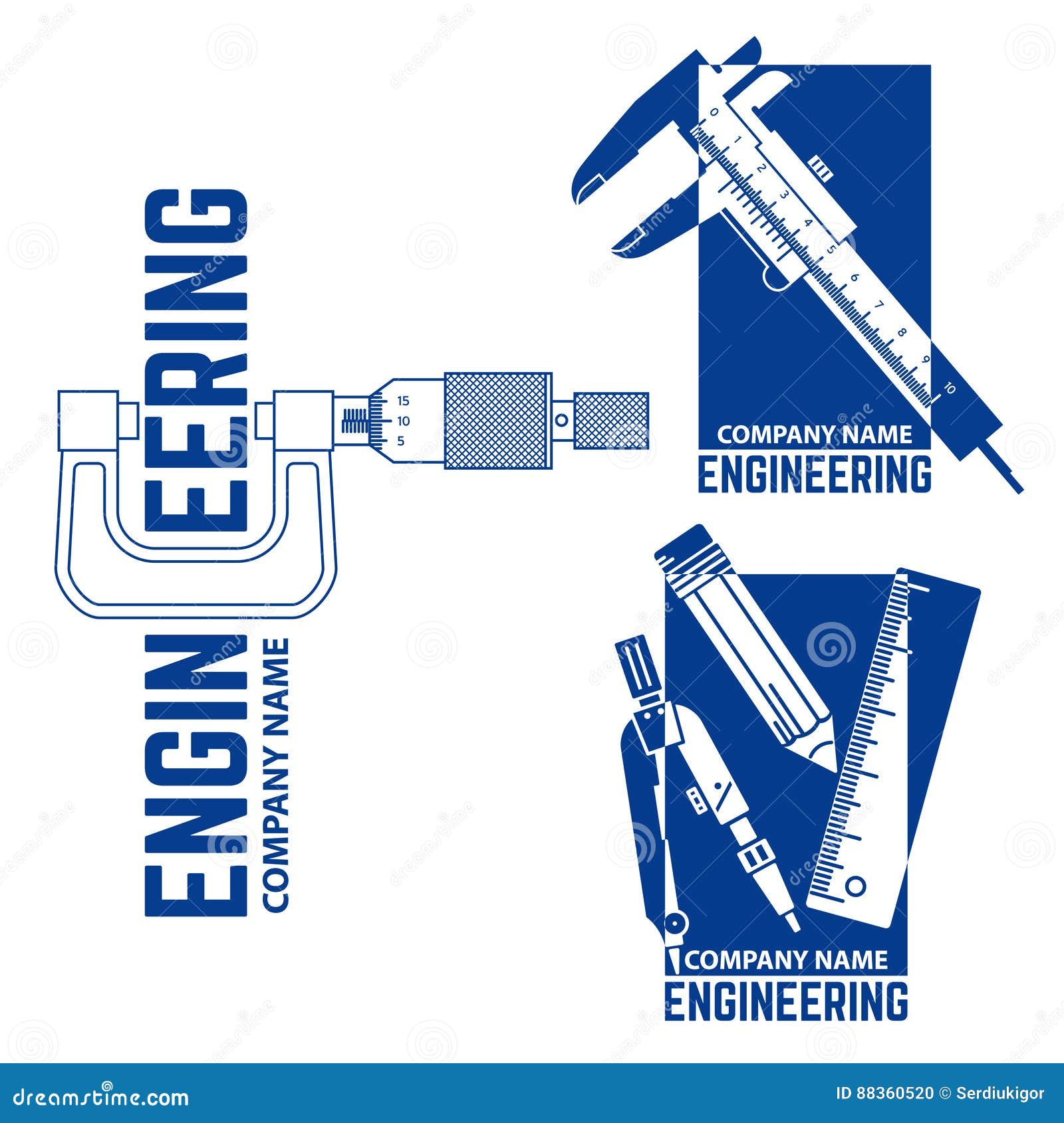 Engineering Company Logo Templates. Stock Vector - Illustration of ...