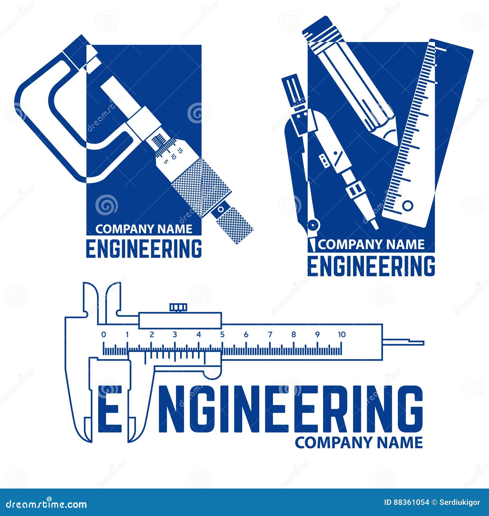 Engineering Company Logo Templates. Stock Vector - Illustration of ...