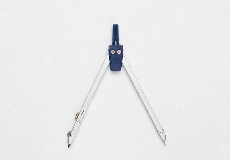 Engineering Compasses for Drawing on a White Background. Top View Stock ...