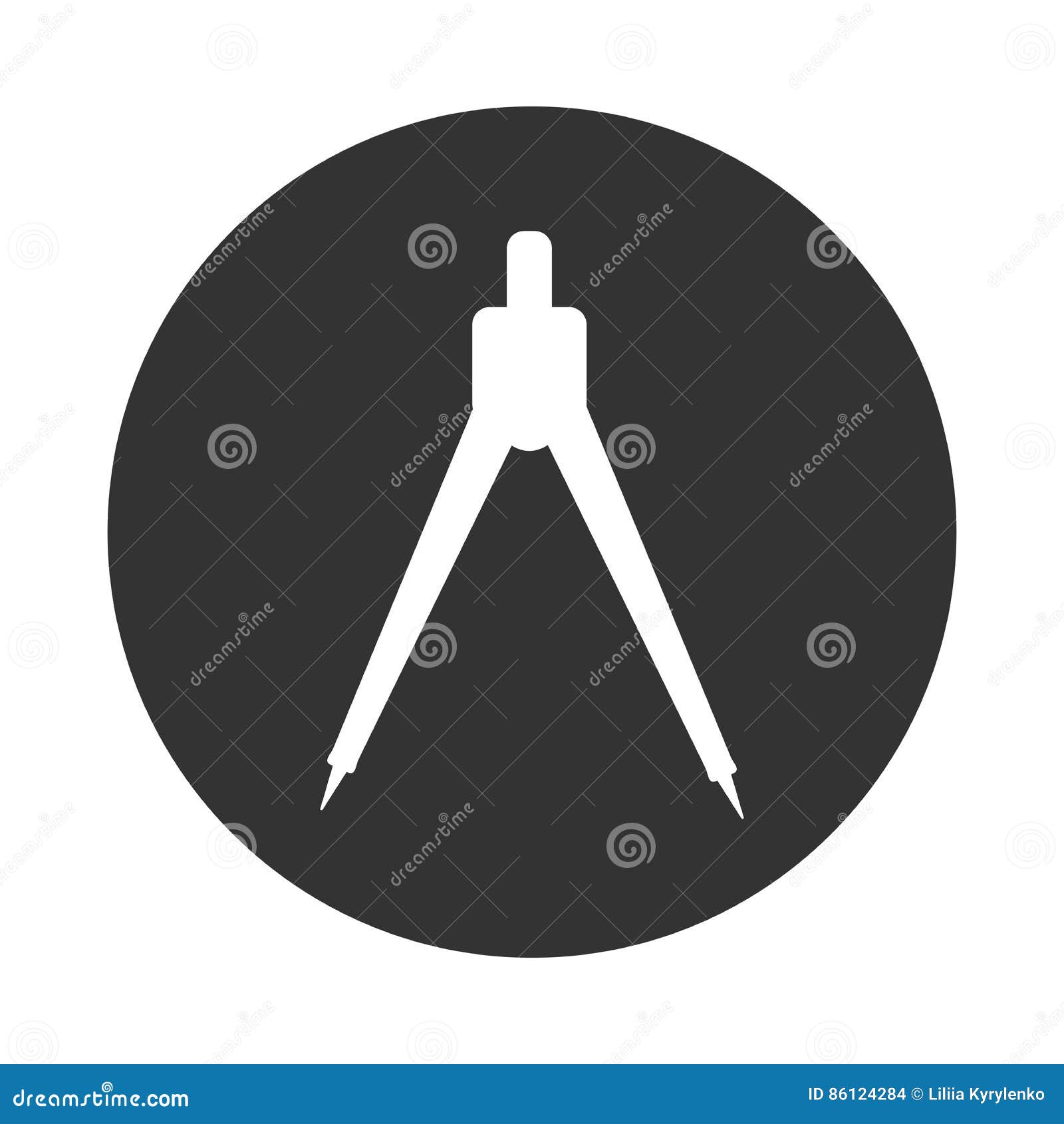 Engineering Compasses Icon Geometric Stock Illustration - Illustration ...