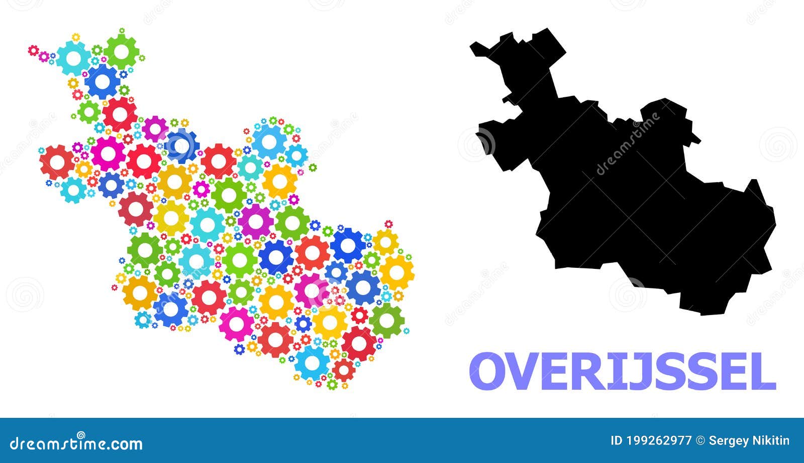 Engineering Composition Map of Overijssel Province of Bright Cogs Stock ...