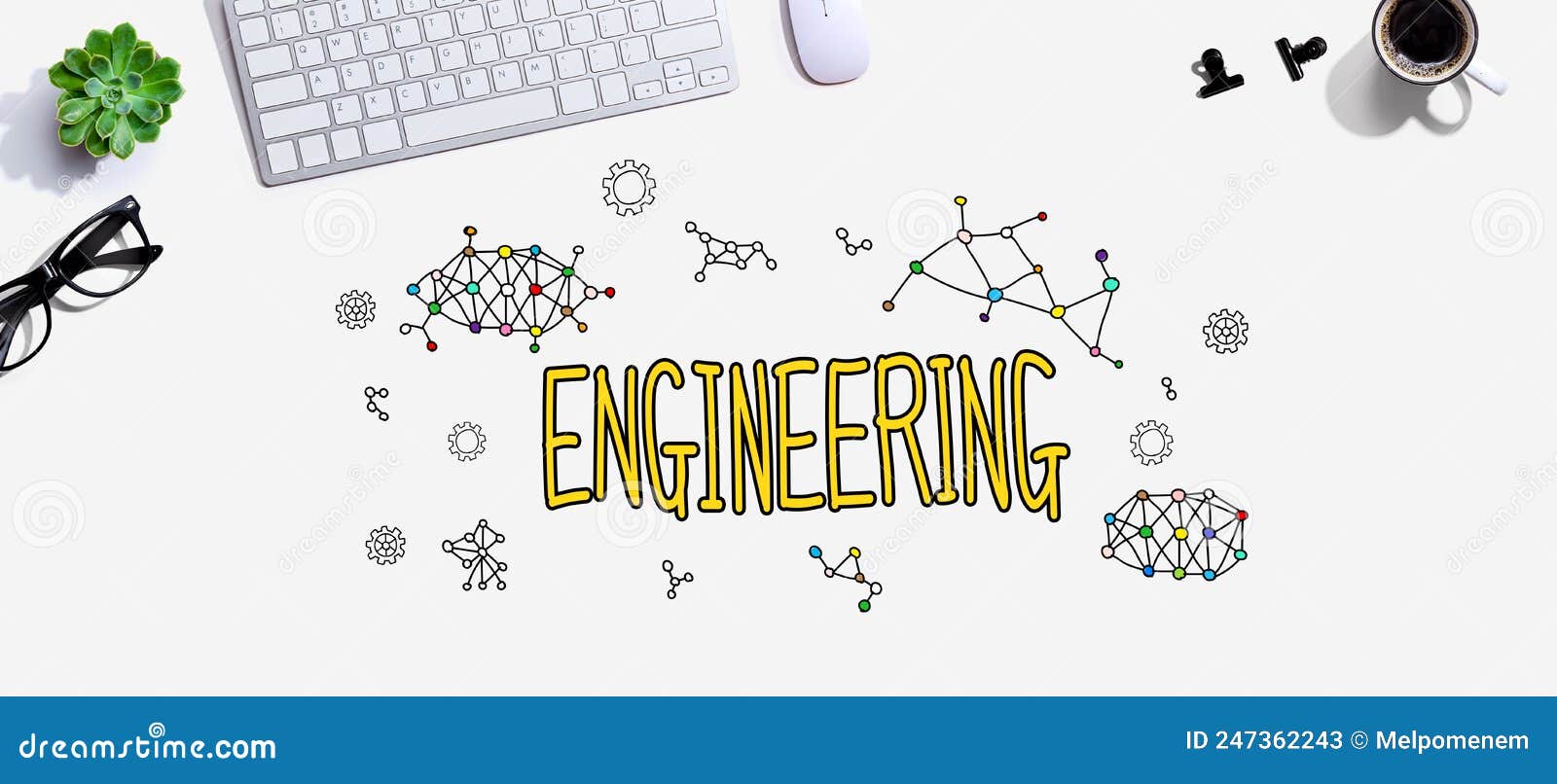 Engineering with a Computer Keyboard Stock Image - Image of mechanic ...