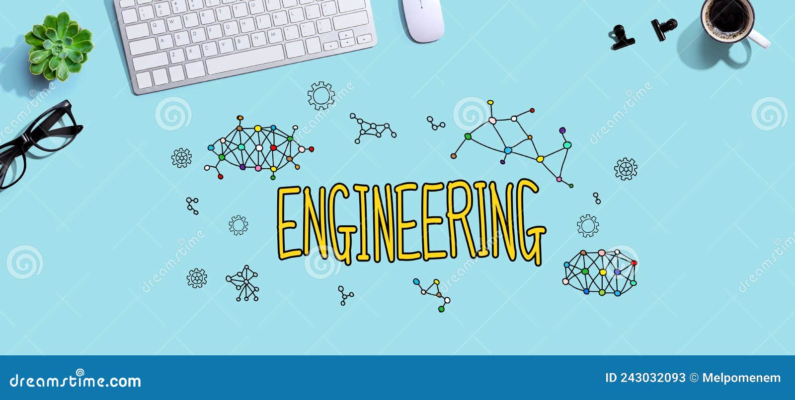 Engineering with a Computer Keyboard Stock Image - Image of desk ...