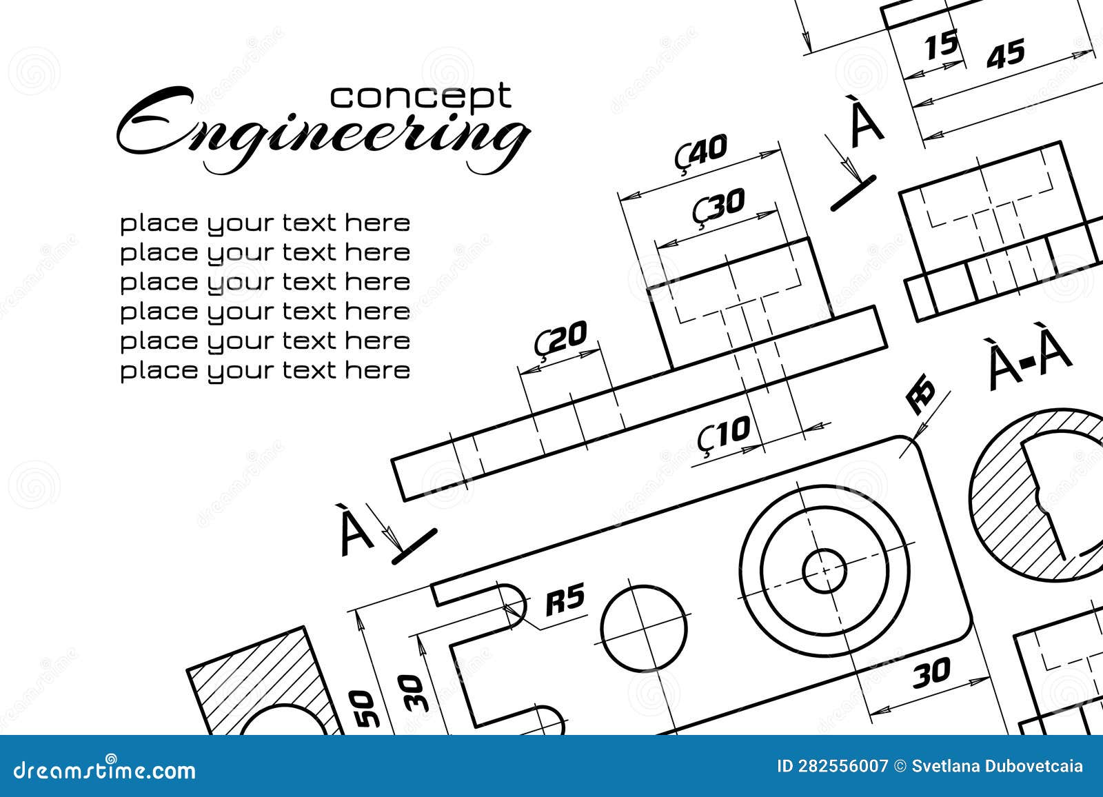 Engineering Concept. Abstract Technical Design. Vector Architectural ...