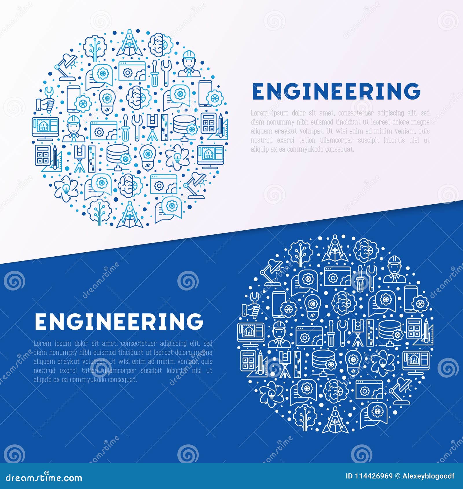 Engineering Concept in Circle Stock Vector - Illustration of calipers ...