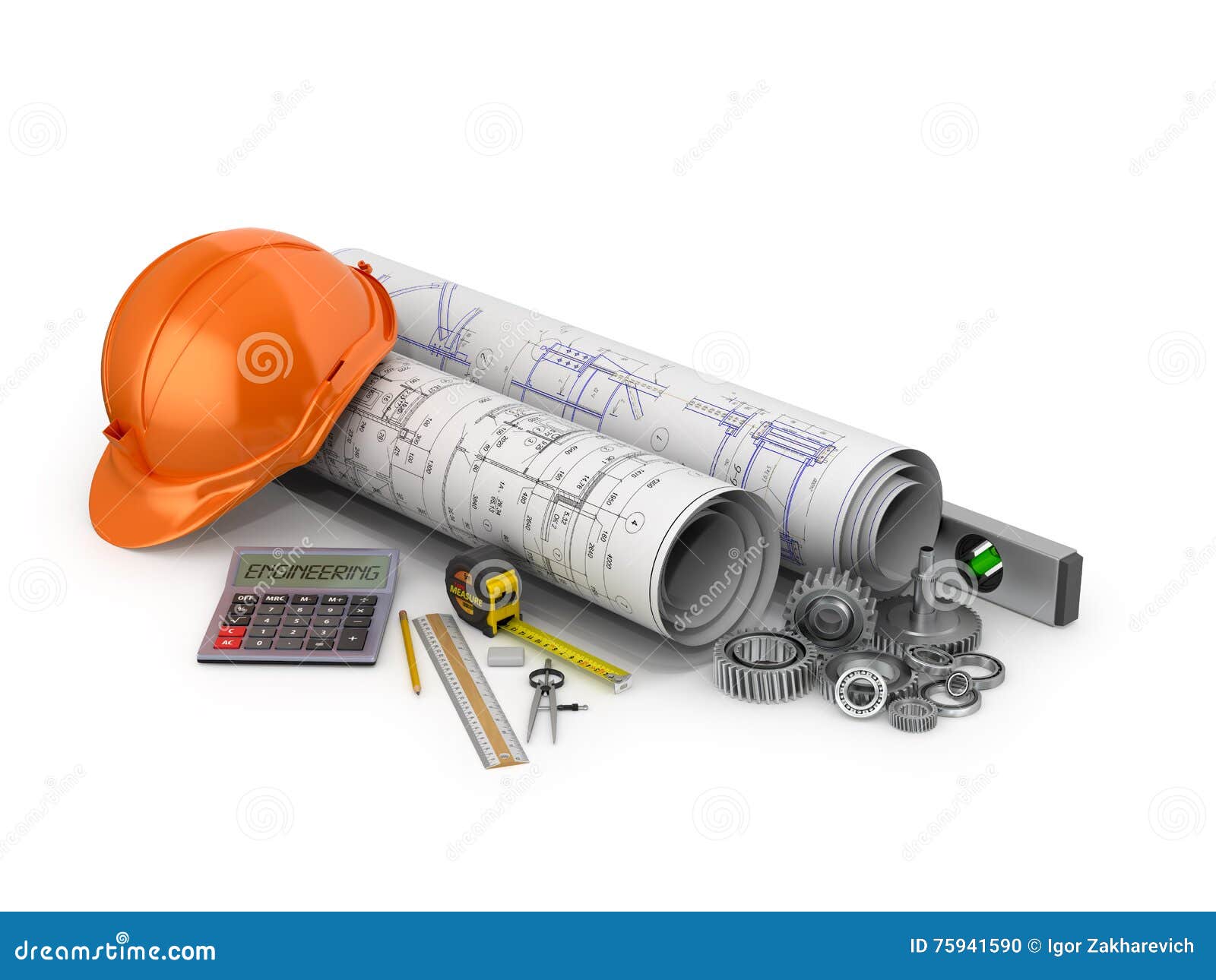 Engineering Concept With For Symbol A Colored Pencil Drawing A ...