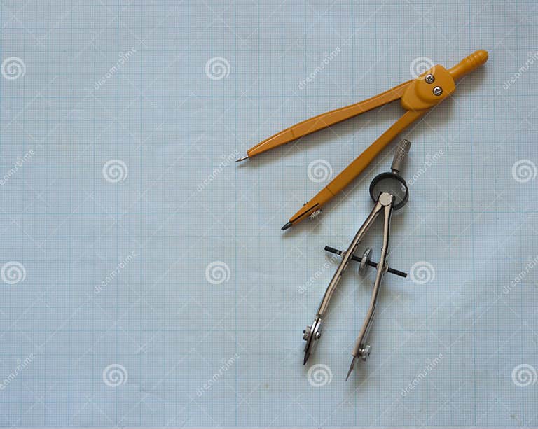 Engineering Concept. Divider on Graph Paper Background Stock Photo ...