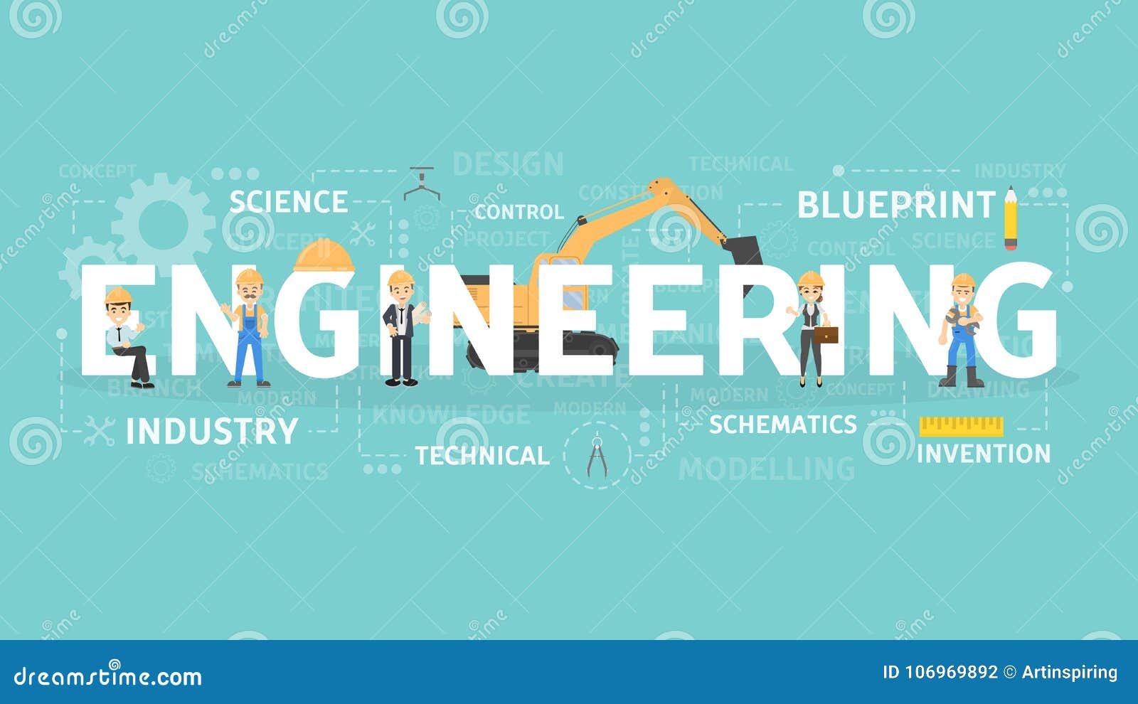Engineering Concept Illustration. Stock Vector - Illustration of person ...