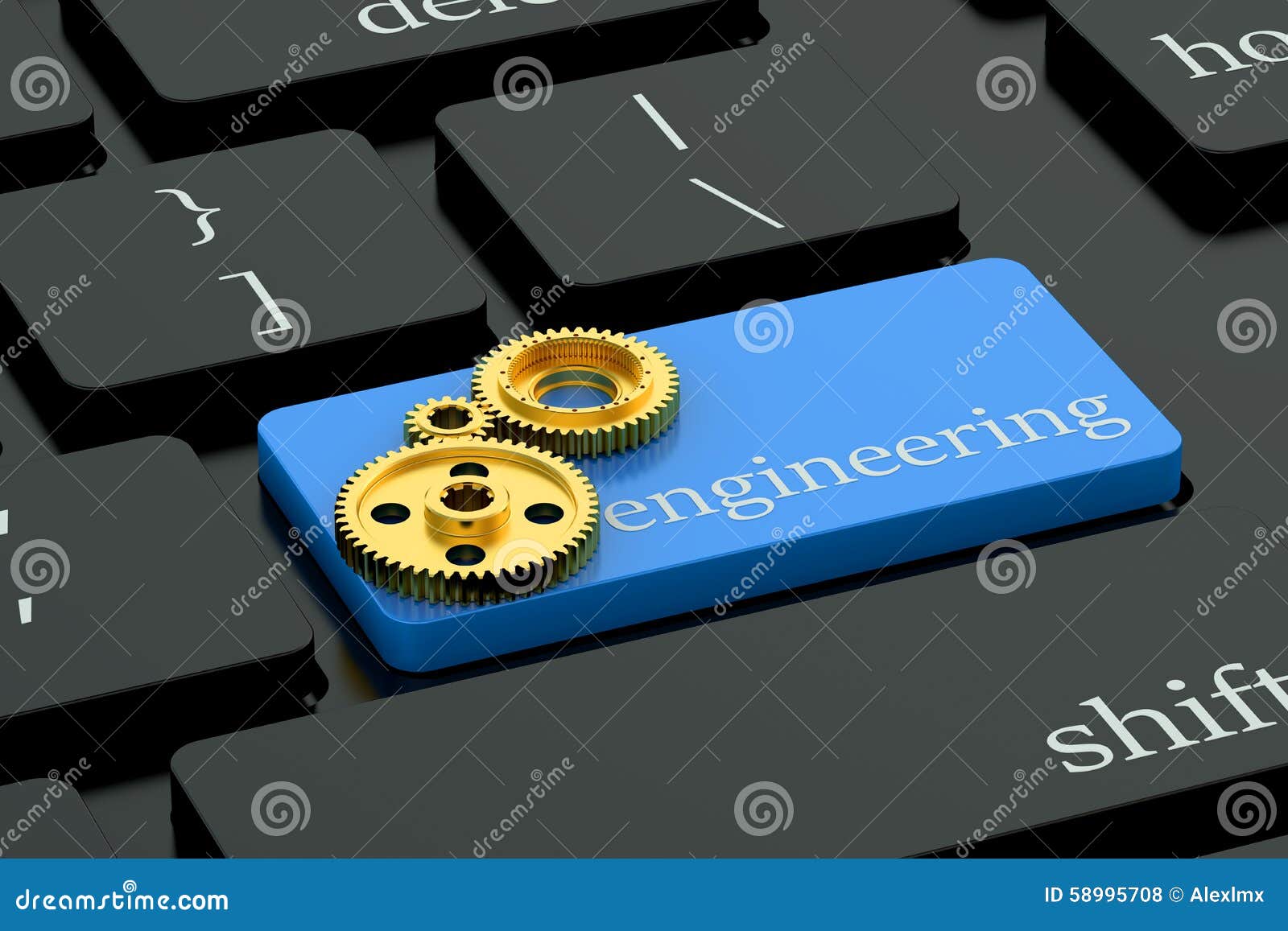 Engineering Concept on Keyboard Button Stock Illustration ...