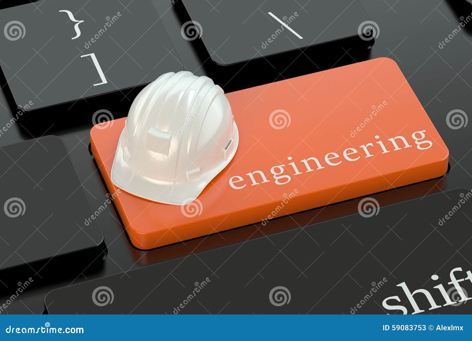 Engineering Concept on Keyboard Button Stock Illustration ...