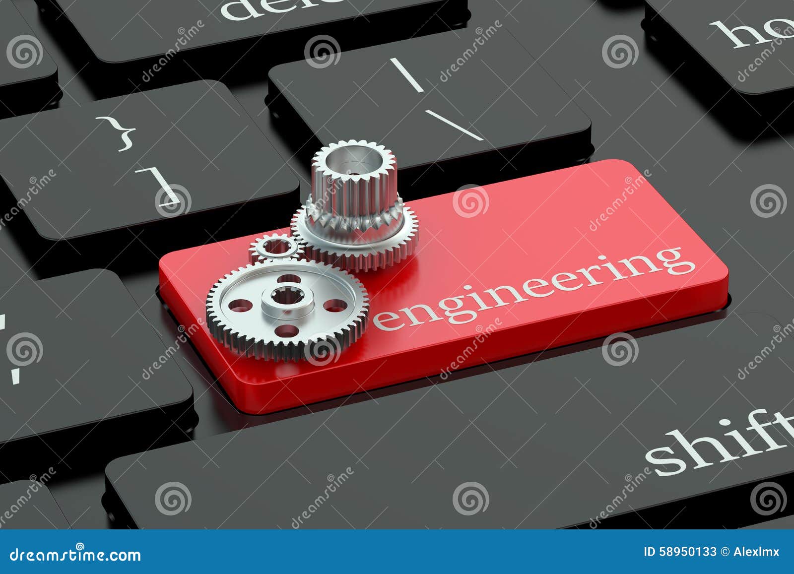 Engineering Concept on Keyboard Button Stock Illustration ...