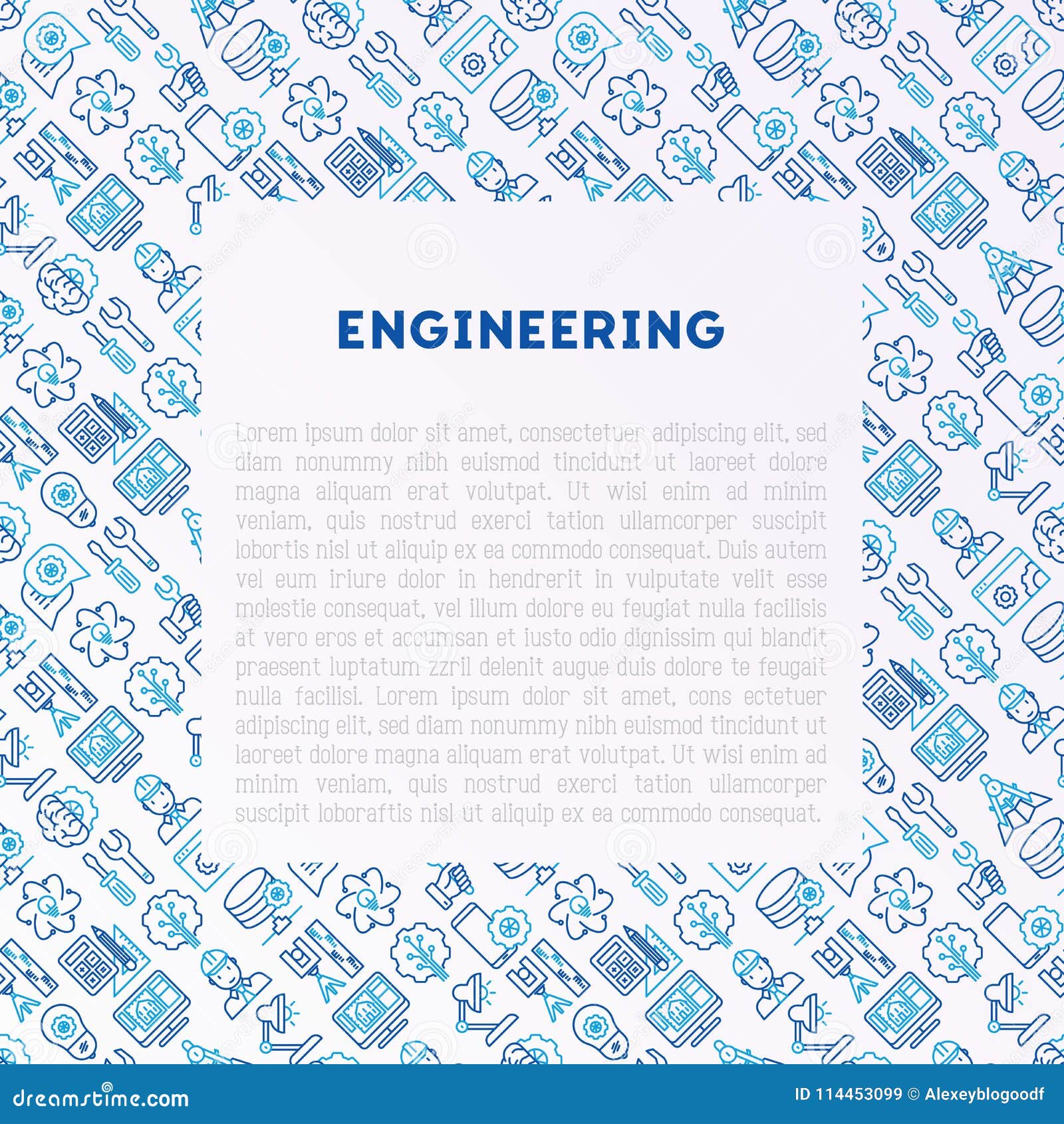 Engineering Concept with Thin Line Icons Stock Vector - Illustration of ...