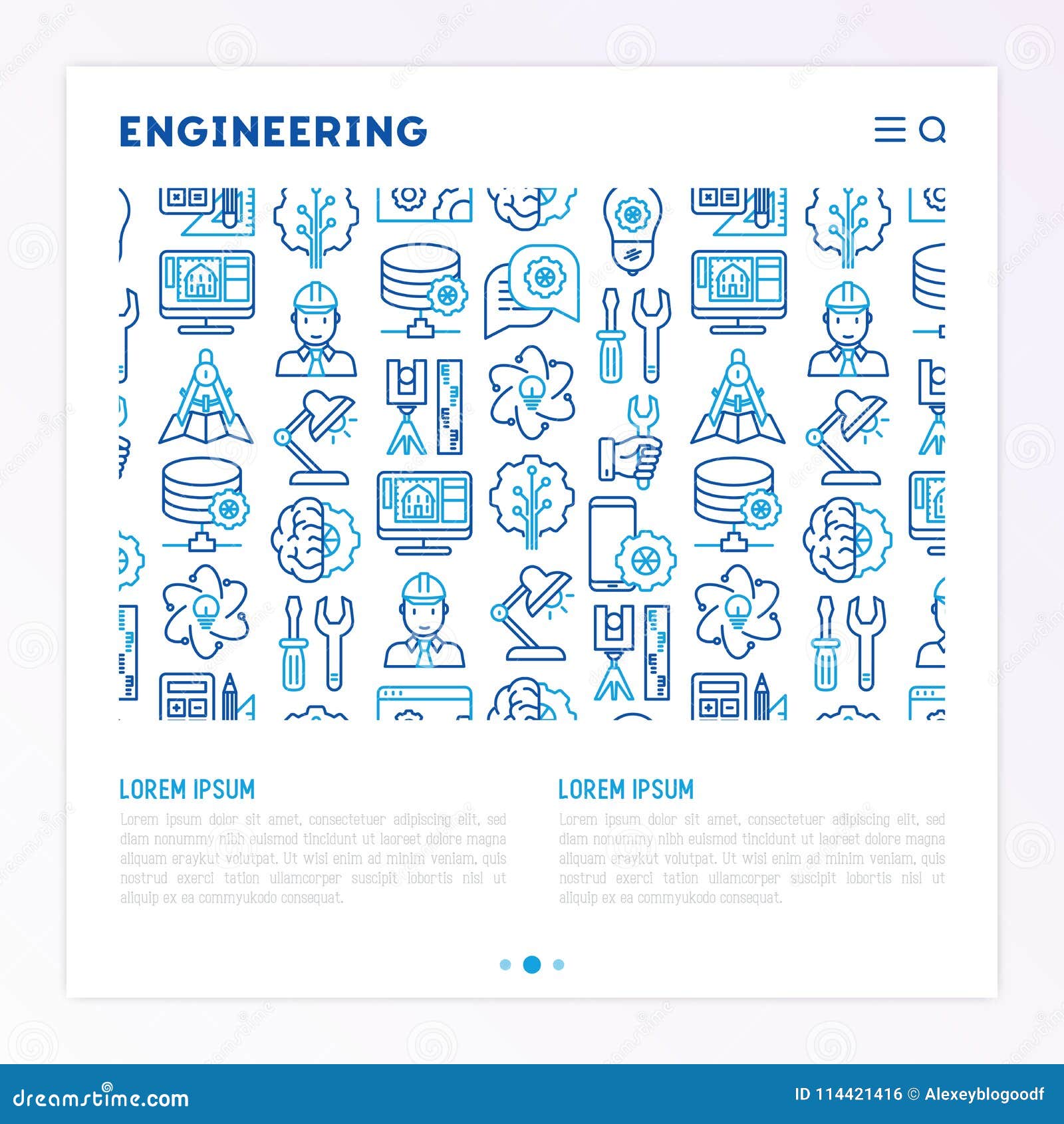 Engineering Concept with Thin Line Icons Stock Vector - Illustration of ...